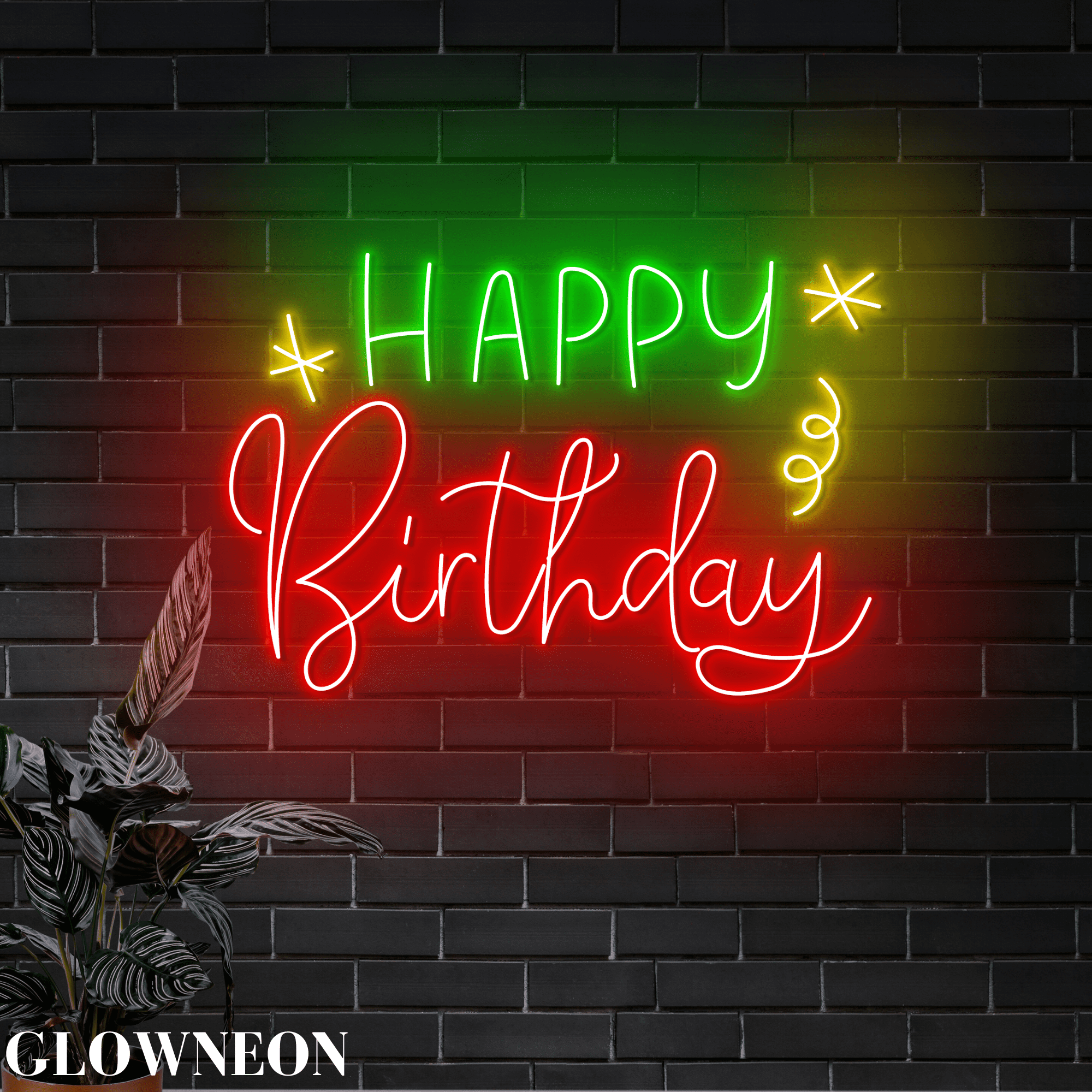 Glowneon Happy Birthday Neon Sign, Birthday Led Sign, Birthday Decor ...