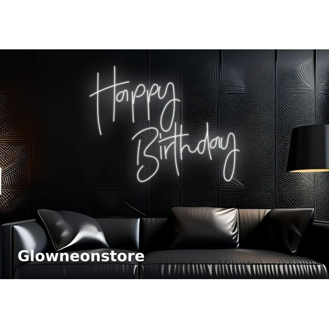 Glowneon Happy Birthday Neon Sign, Happy Birthday Led Light, Birthday ...