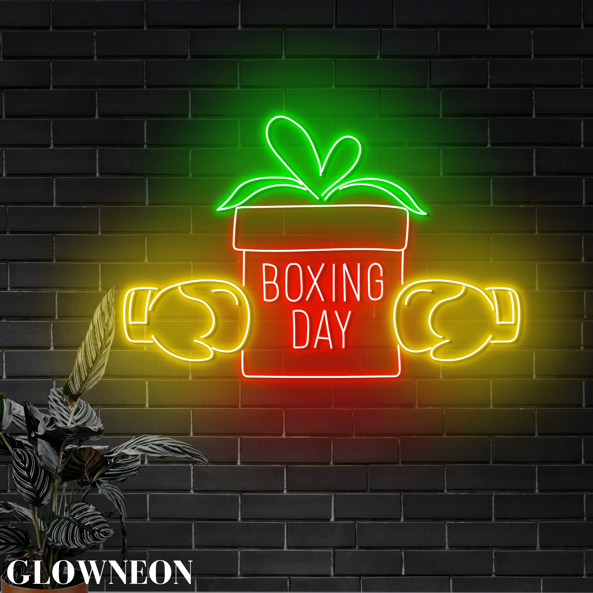 Glowneon Happy Boxing Day Wall Led Light, Boxing Club Neon Wall Decor ...