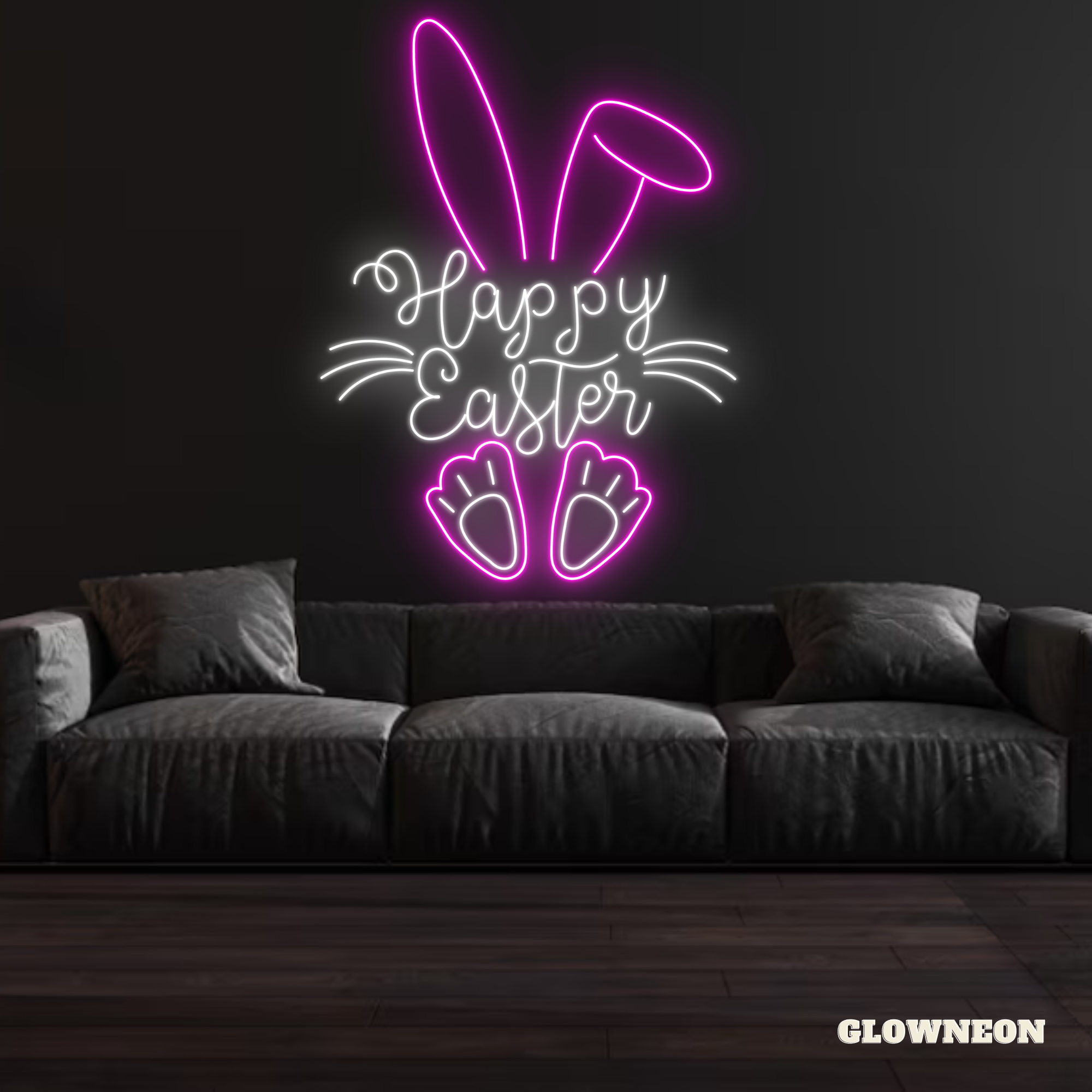 Glowneon Happy Easter Neon Sign, Easter Bunny Decor, Easter Gifts ...