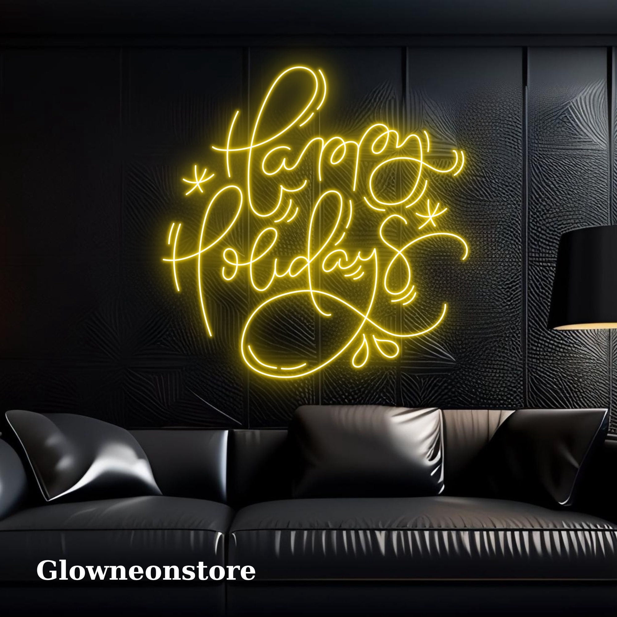 Glowneon Happy Holidays Neon Sign, Happy Holidays Led Light, Holidays ...