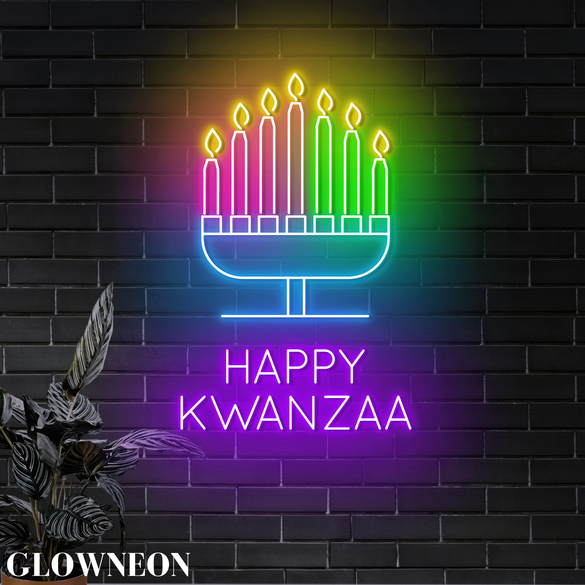 Glowneon Happy Kwanzaa Neon Led Light, Kwanzaa Holiday Led Wall Decor ...
