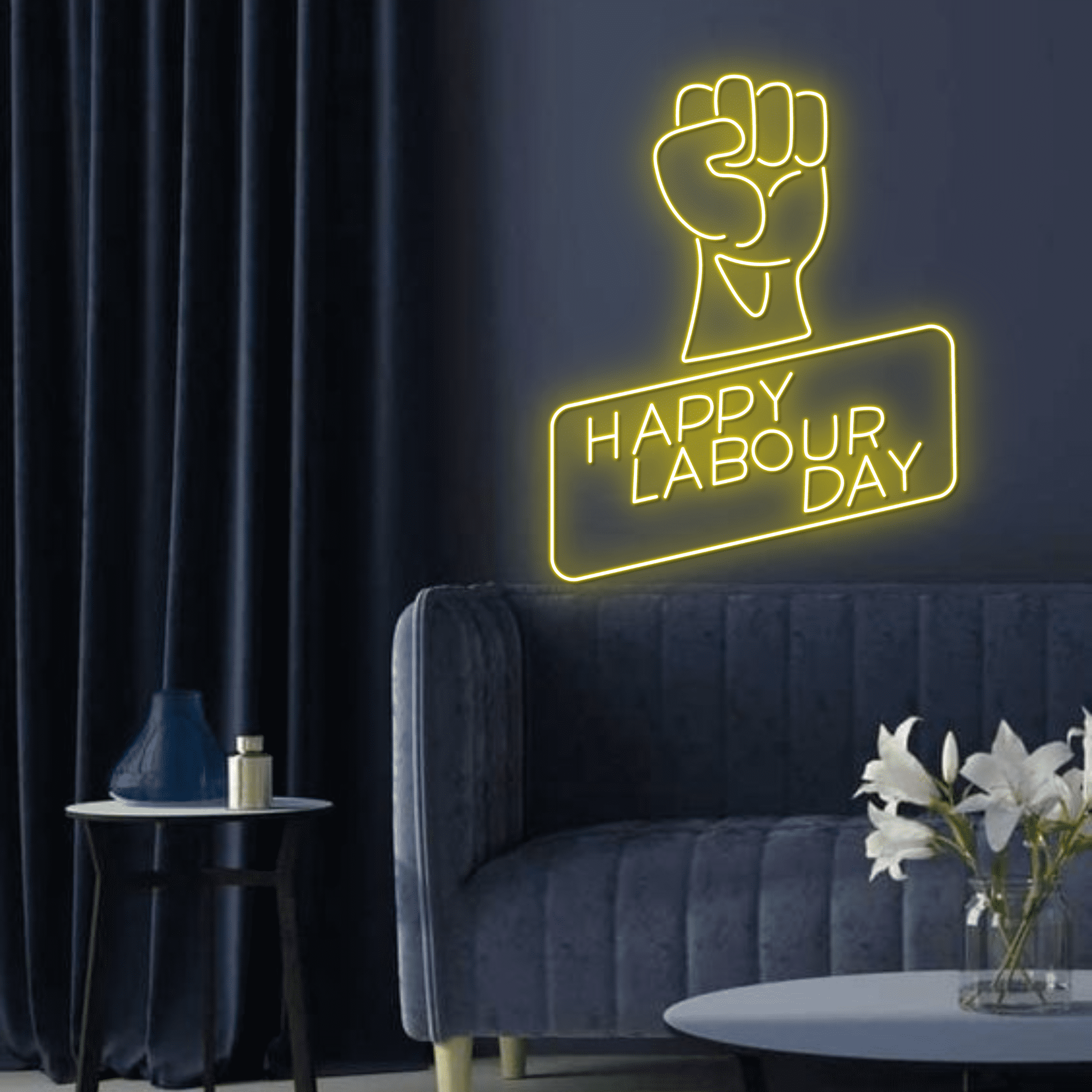 Glowneon Happy Labour Day Neon Sign, Motivation Quote Wall Decor ...
