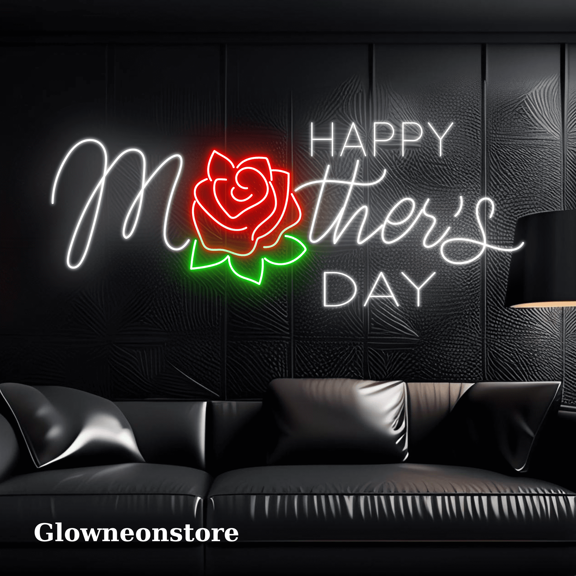 Glowneon Happy Mother's Day Neon, Mother's Day Led Light Wall Decor ...