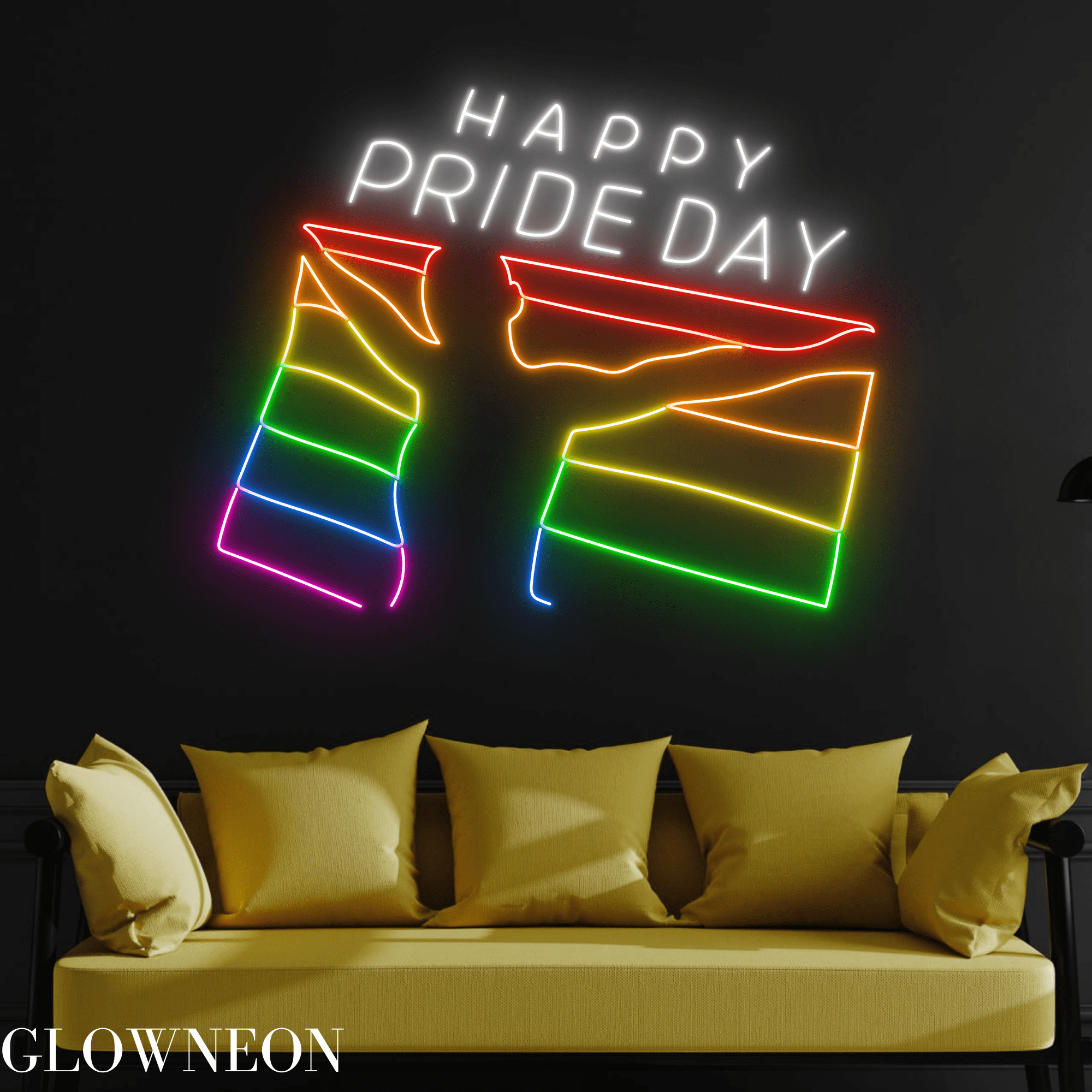 Glowneon Happy Pride Day Neon Sign, LGBT Day Led Sign, Pride Day Sign ...