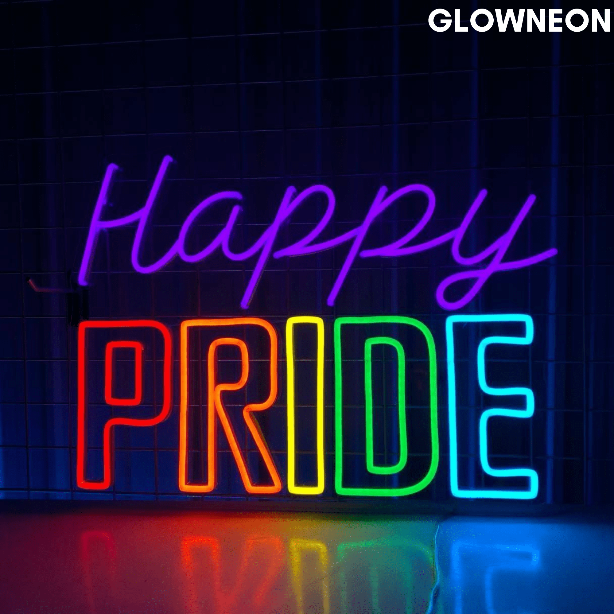 Glowneon Happy Pride Neon Sign, Happy Pride LGBT Wedding Wall Led Art ...