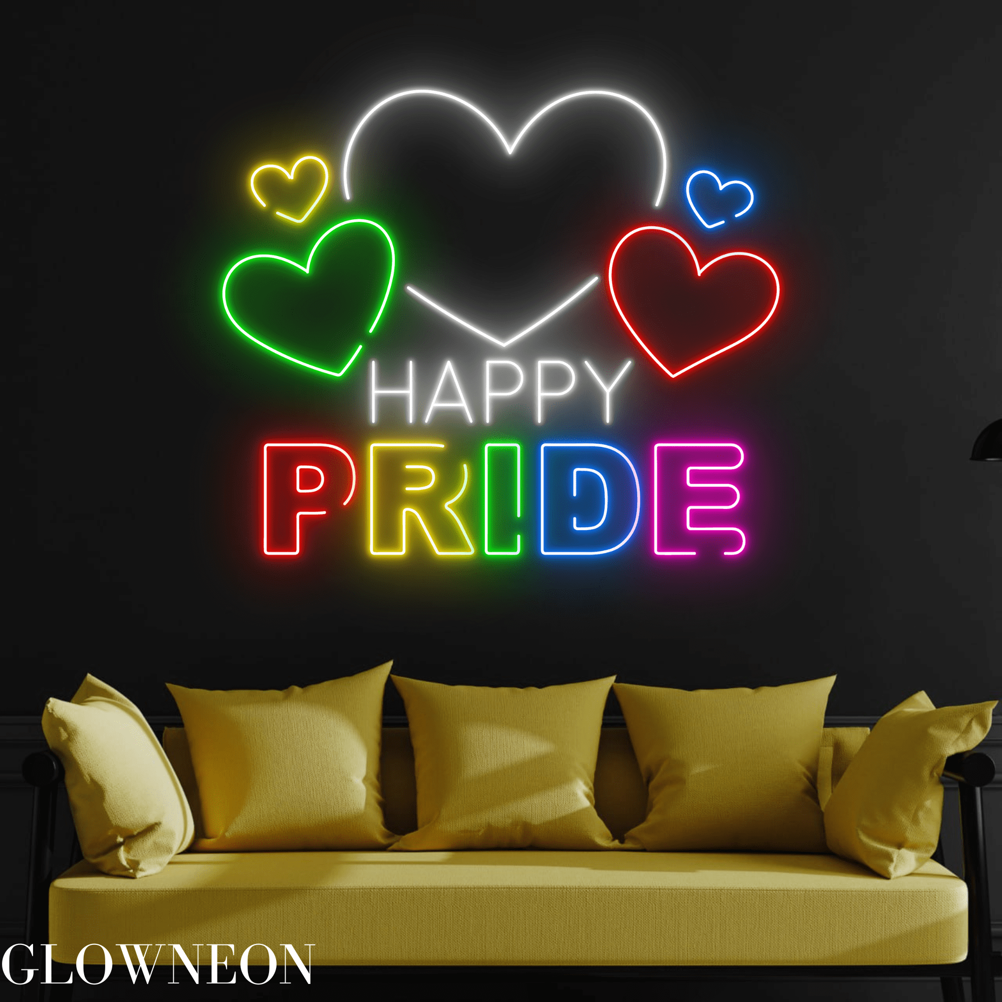Glowneon Happy Pride Neon Sign, Pride Day Led Sign, LGBT Room Decor ...
