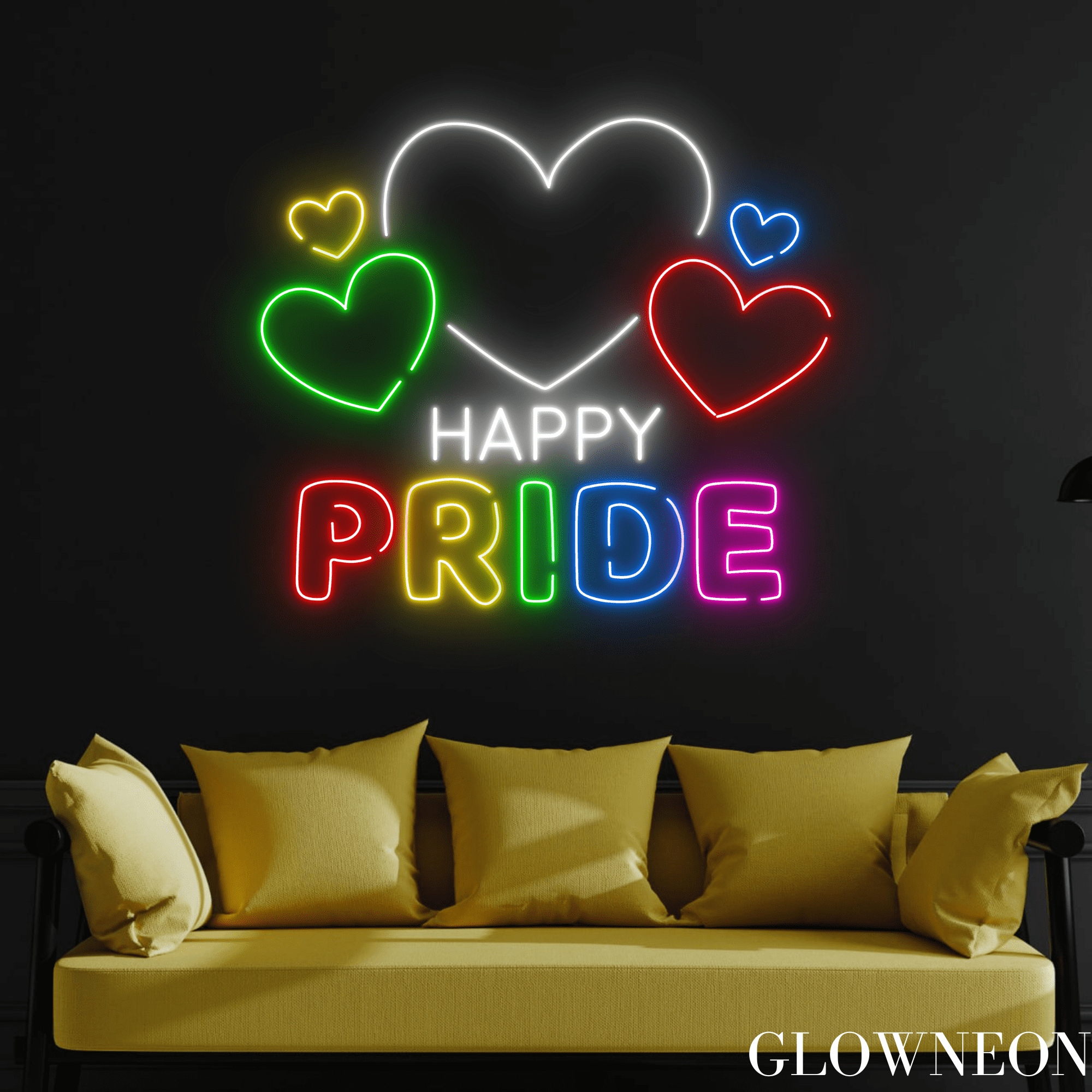 Glowneon Happy Pride Neon Sign, Pride Led Sign, LGBT Wall Led Light ...
