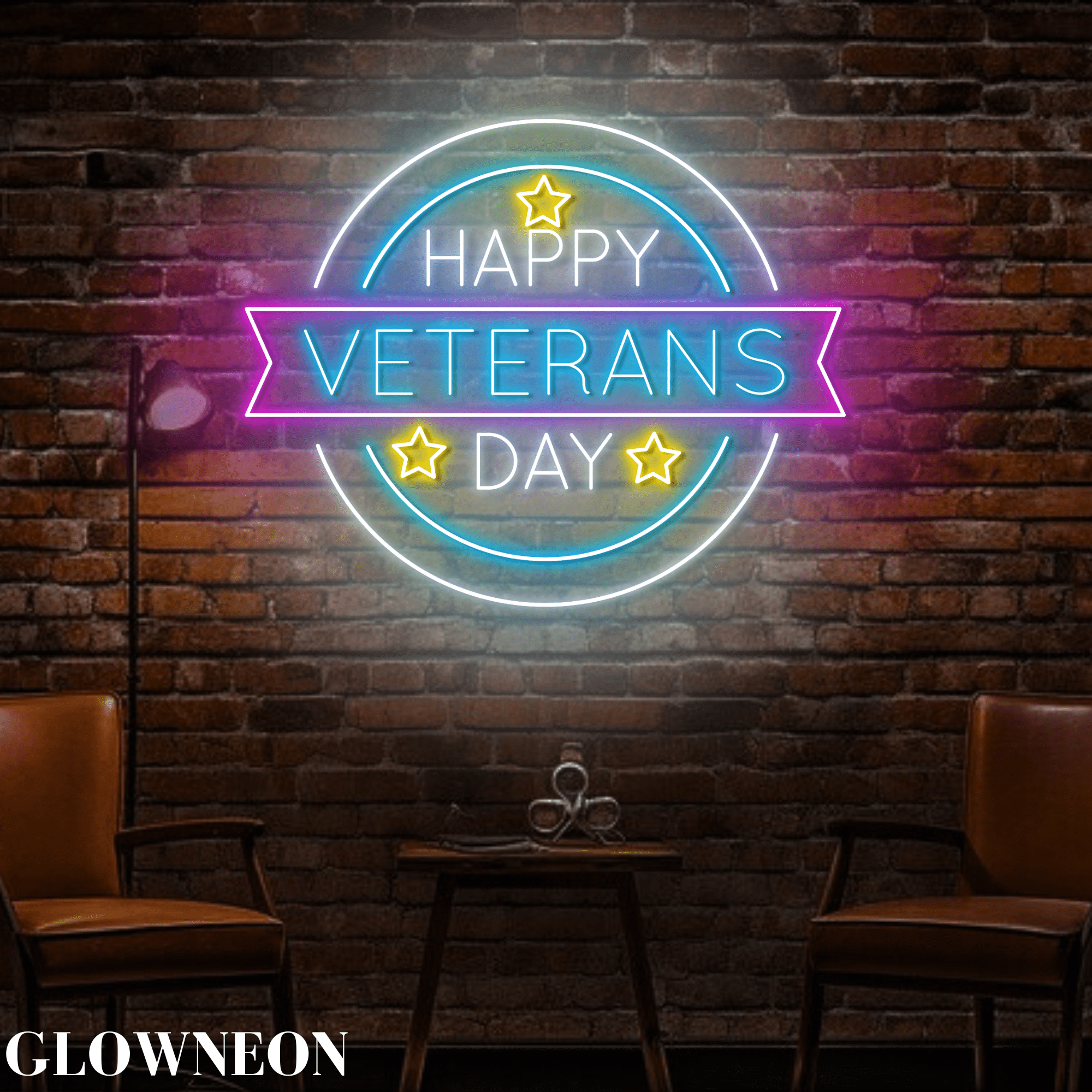 Glowneon Happy Veterans Day Led Sign, November 11st Veterans Day Sign ...
