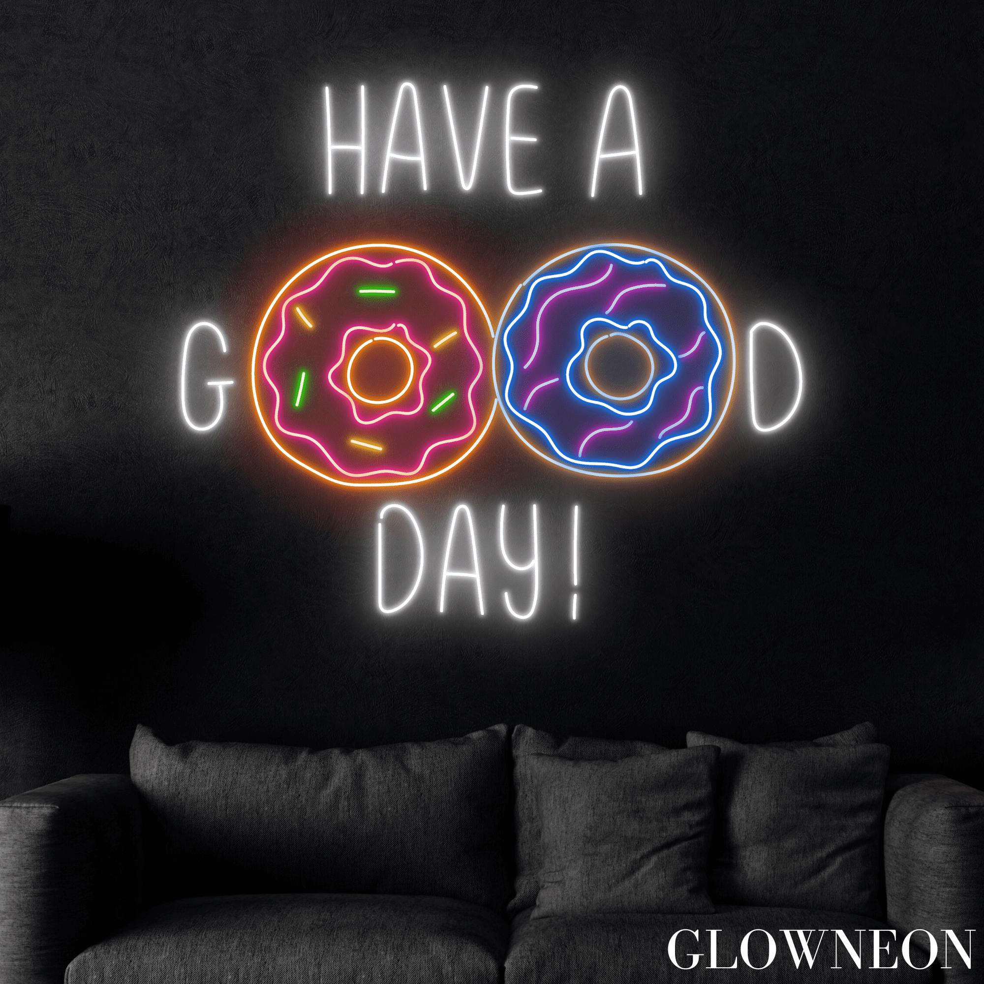 Glowneon Have A Good Day Neon Sign, Donut Led Sign, Donut Store Decor ...
