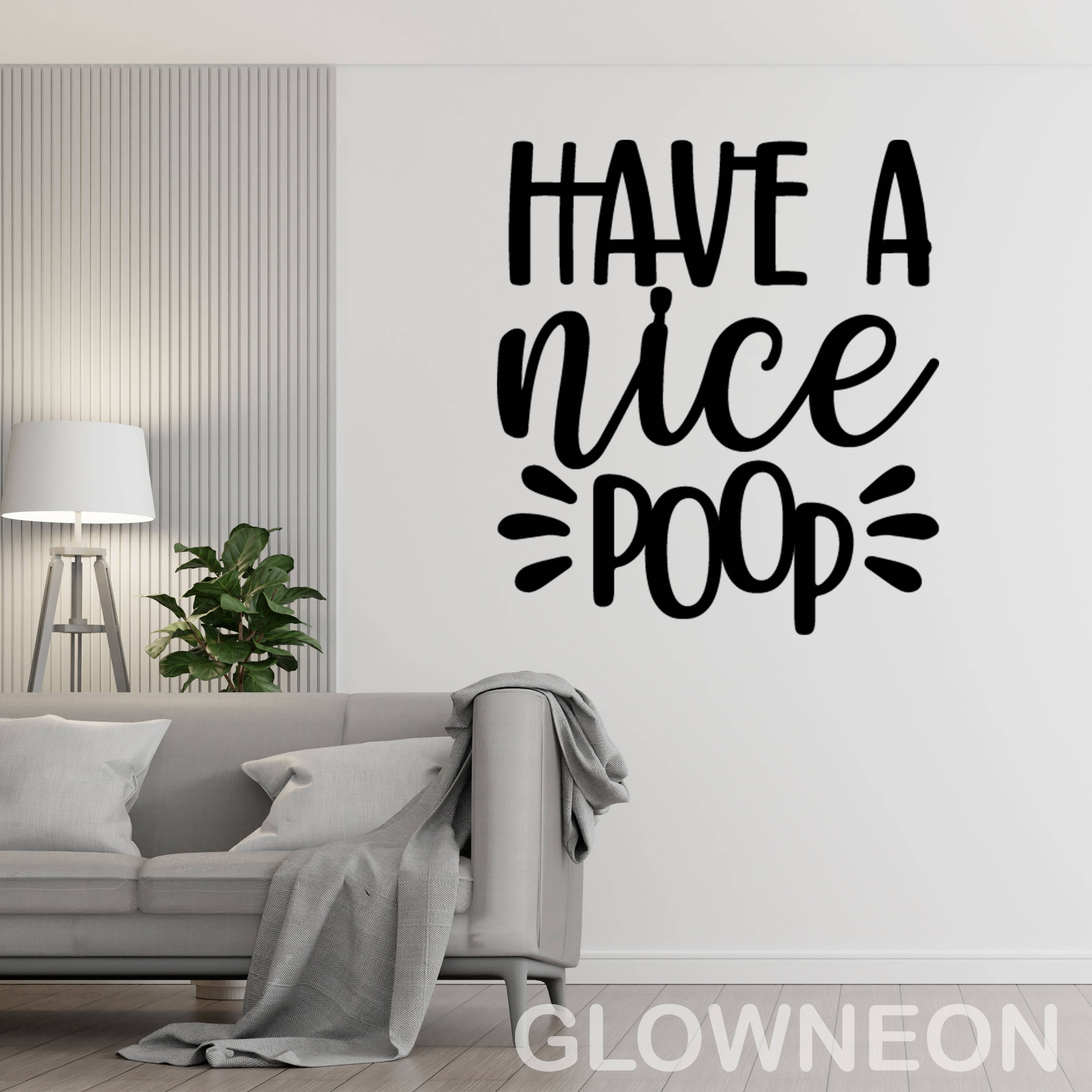 Glowneon Have A Nice Poop Metal Wall Decor, Toilet Bathroom Wall Art ...