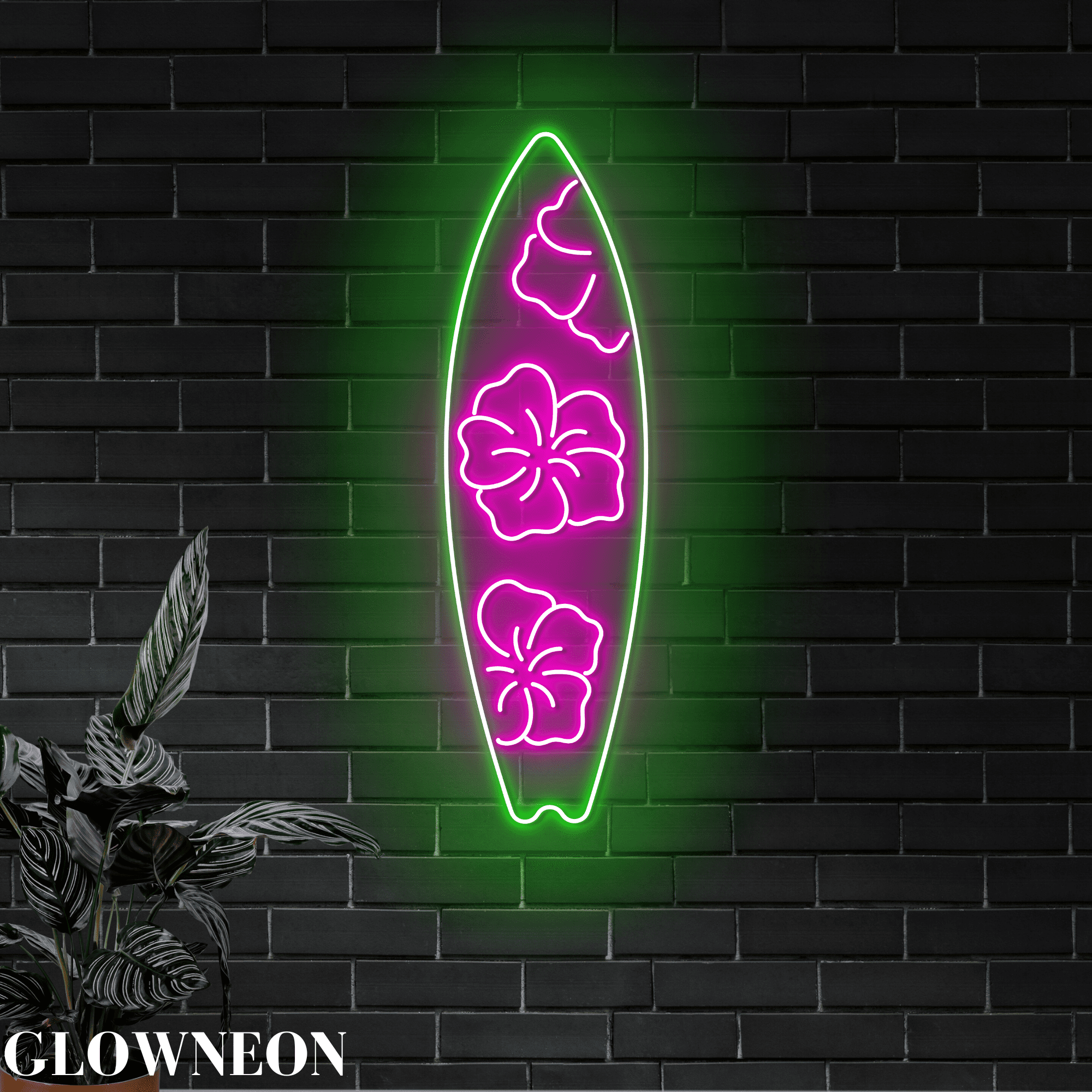 Glowneon Hawaii Surfboard Led Light, Surfboard Shop Neon Wall Decor ...