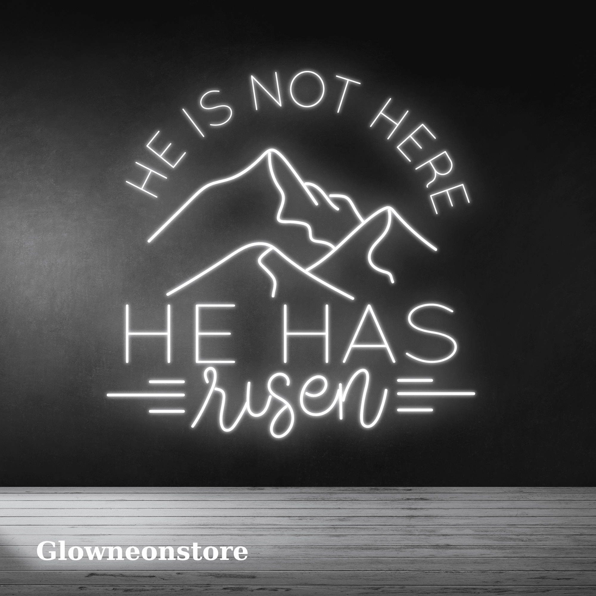 Glowneon He Is Not Here He Has Risen Neon Sign, Easter Christian Neon ...