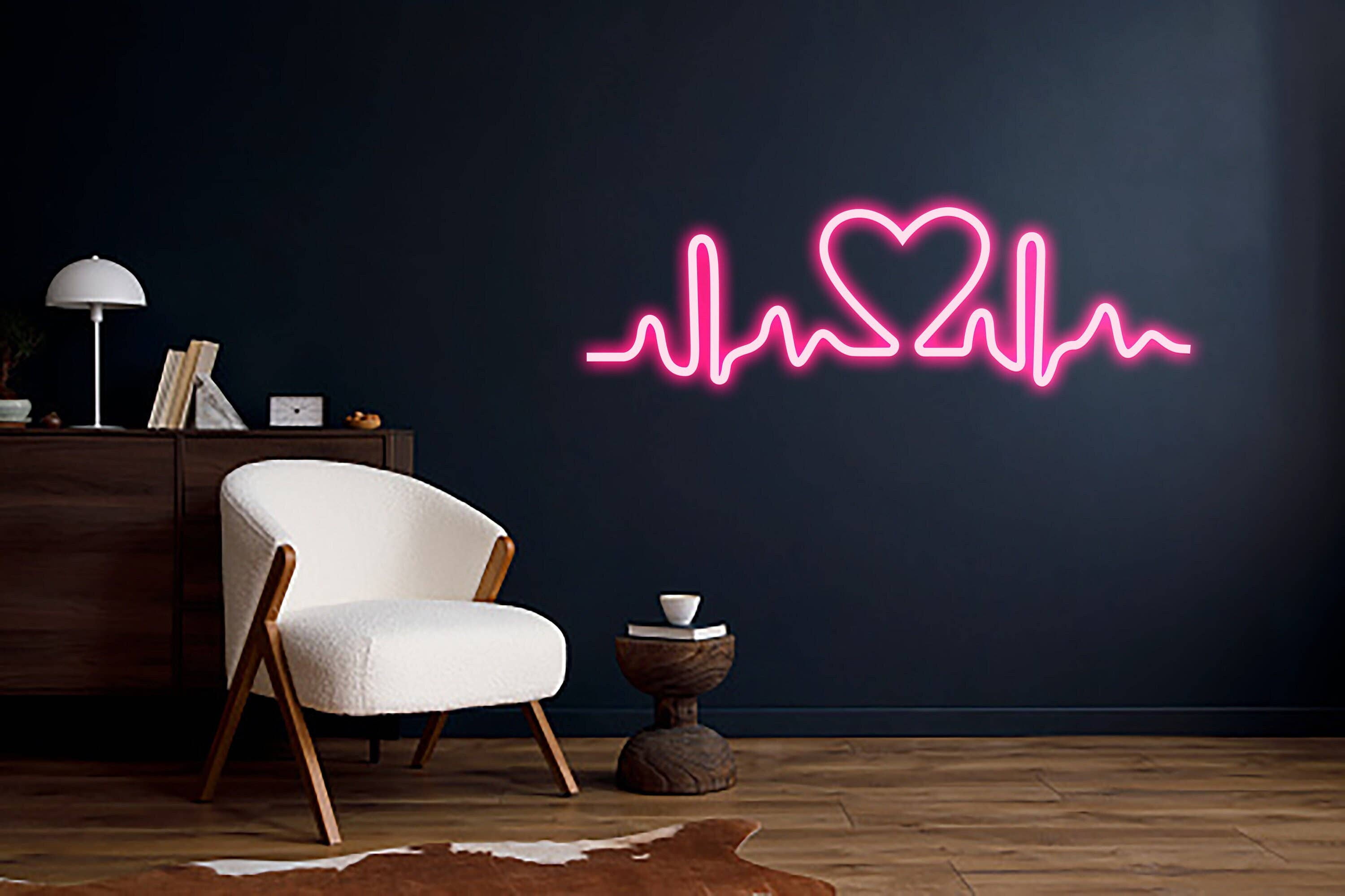 Glowneon Heart Beat Neon Sign, Love Art Wall Decor - Walmart.com