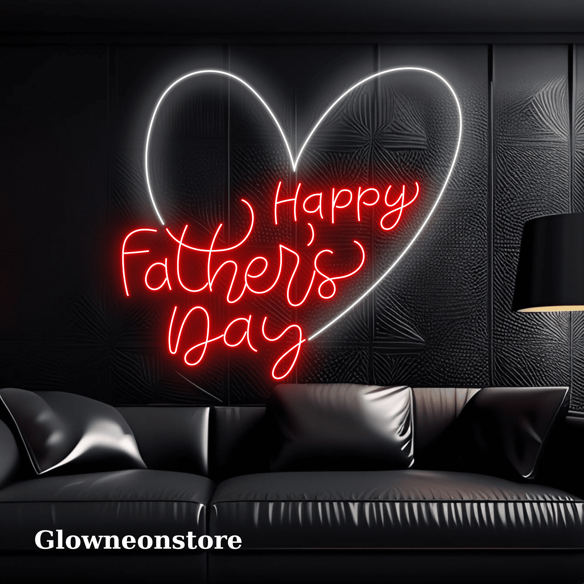 Glowneon Heart Happy Father's Day Led Light, Father's Day Gift Decor ...