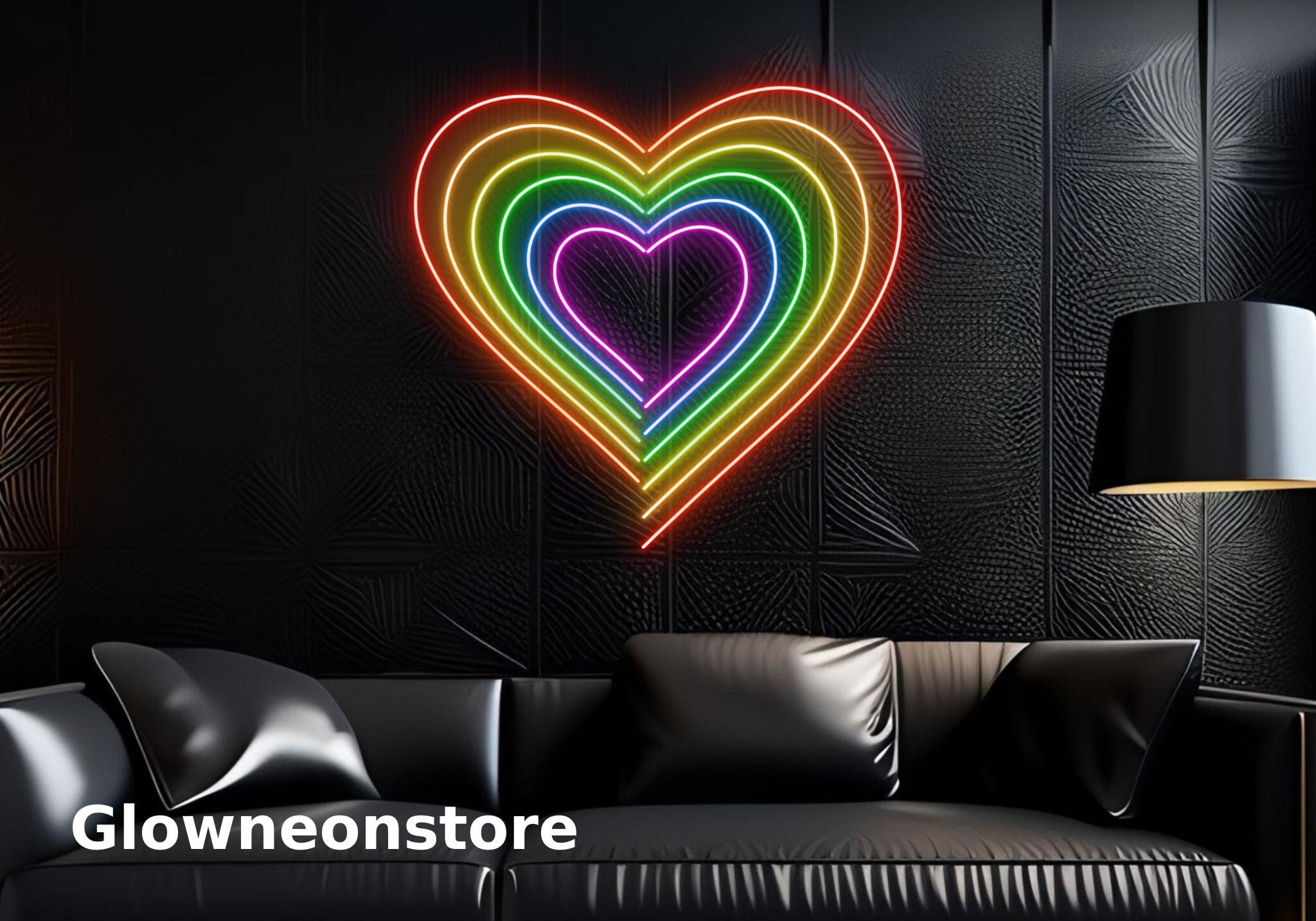 Glowneon Heart LGBT Neon Sign, Heart Rainbow Led Light, Heart Decor ...