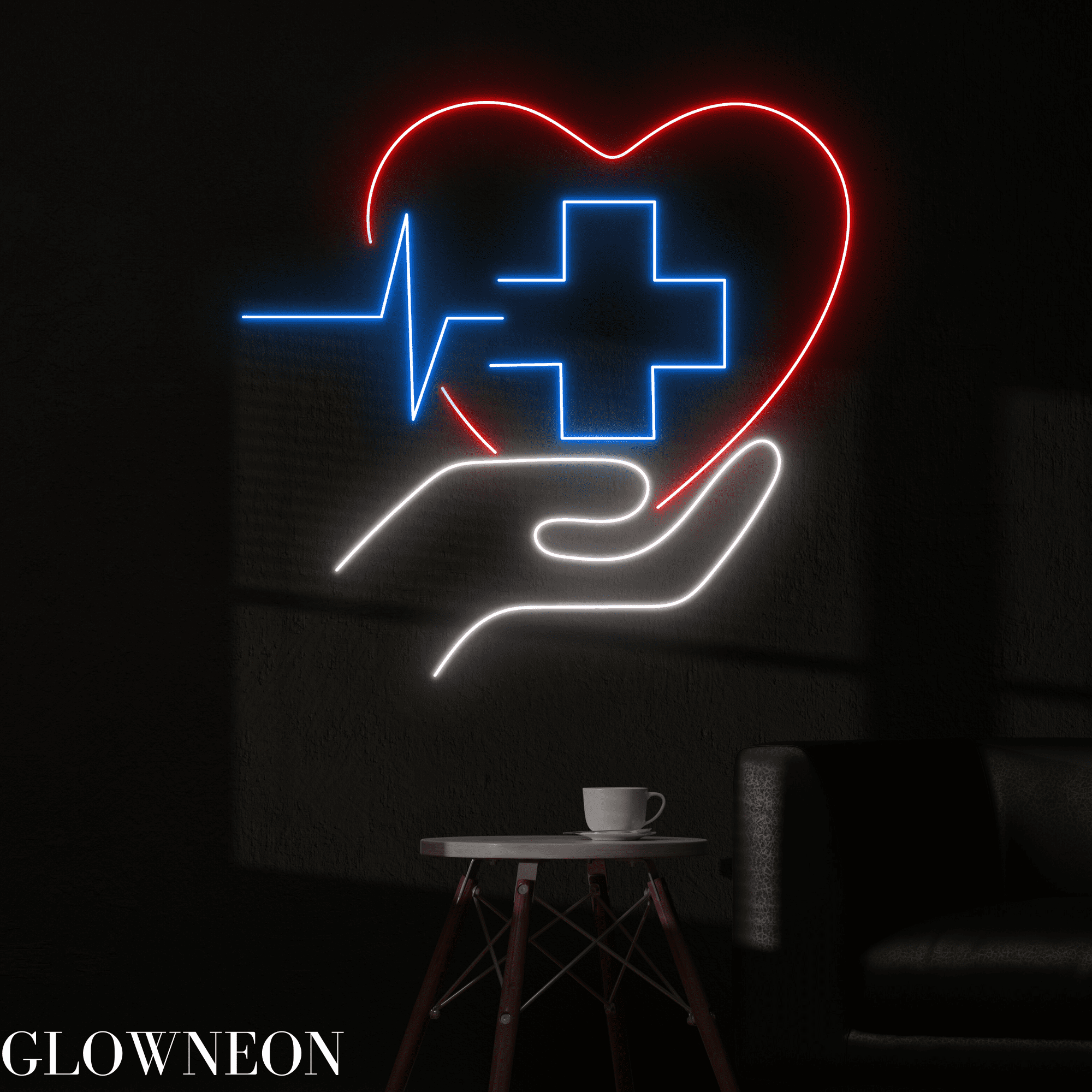Glowneon Heart Medical Neon Sign, Medical Led Sign, Hospital Decor ...