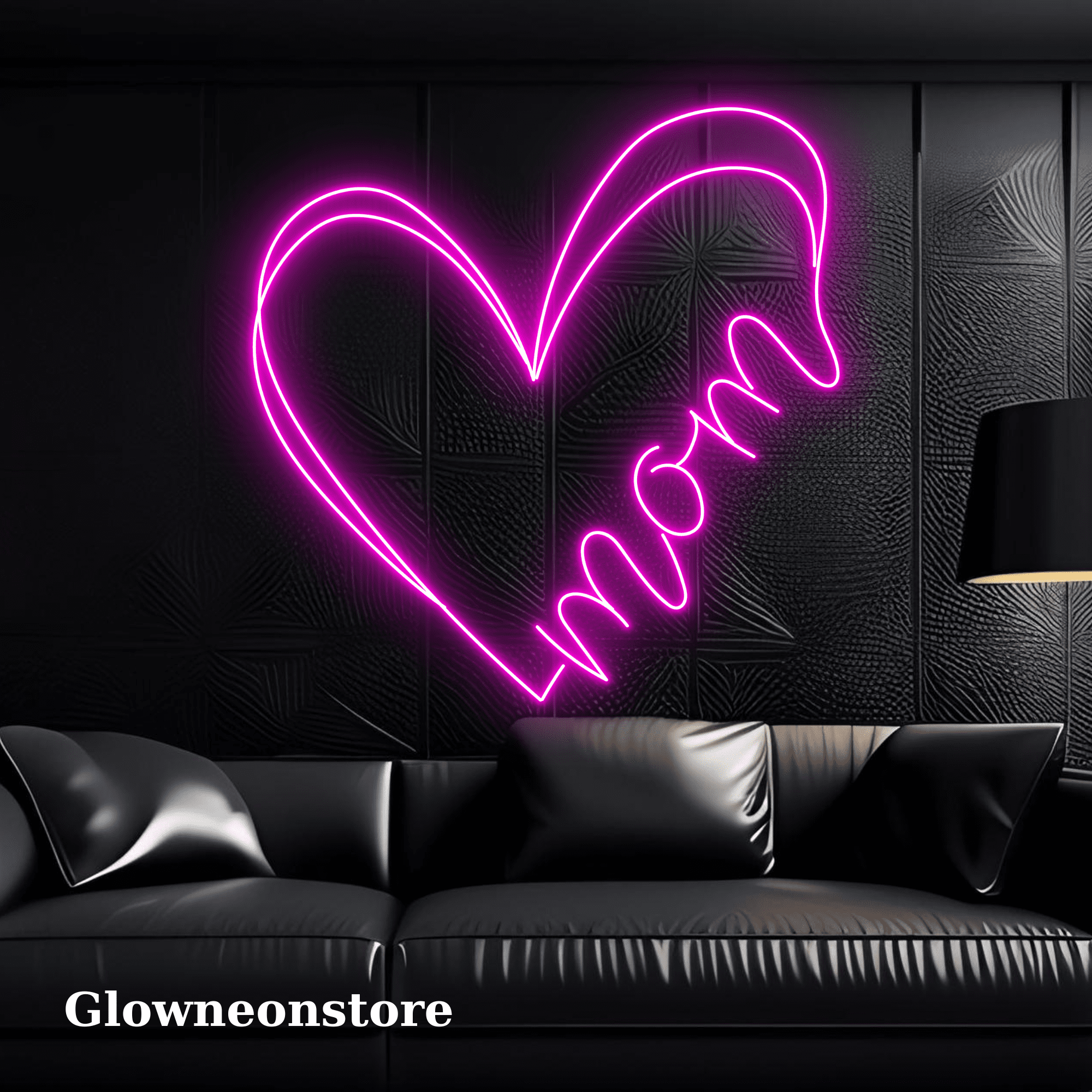 Glowneon Heart Mom Neon Sign, Hearrt Mom Led Light, Mother's Day Gift ...