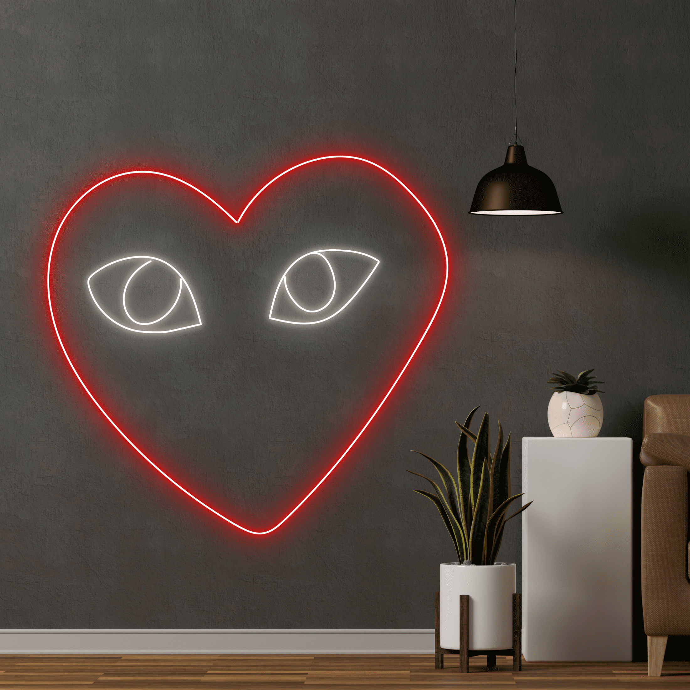Glowneon Heart W/ Eyes, Room Wall Decor, Long-lasting Wall Decor ...