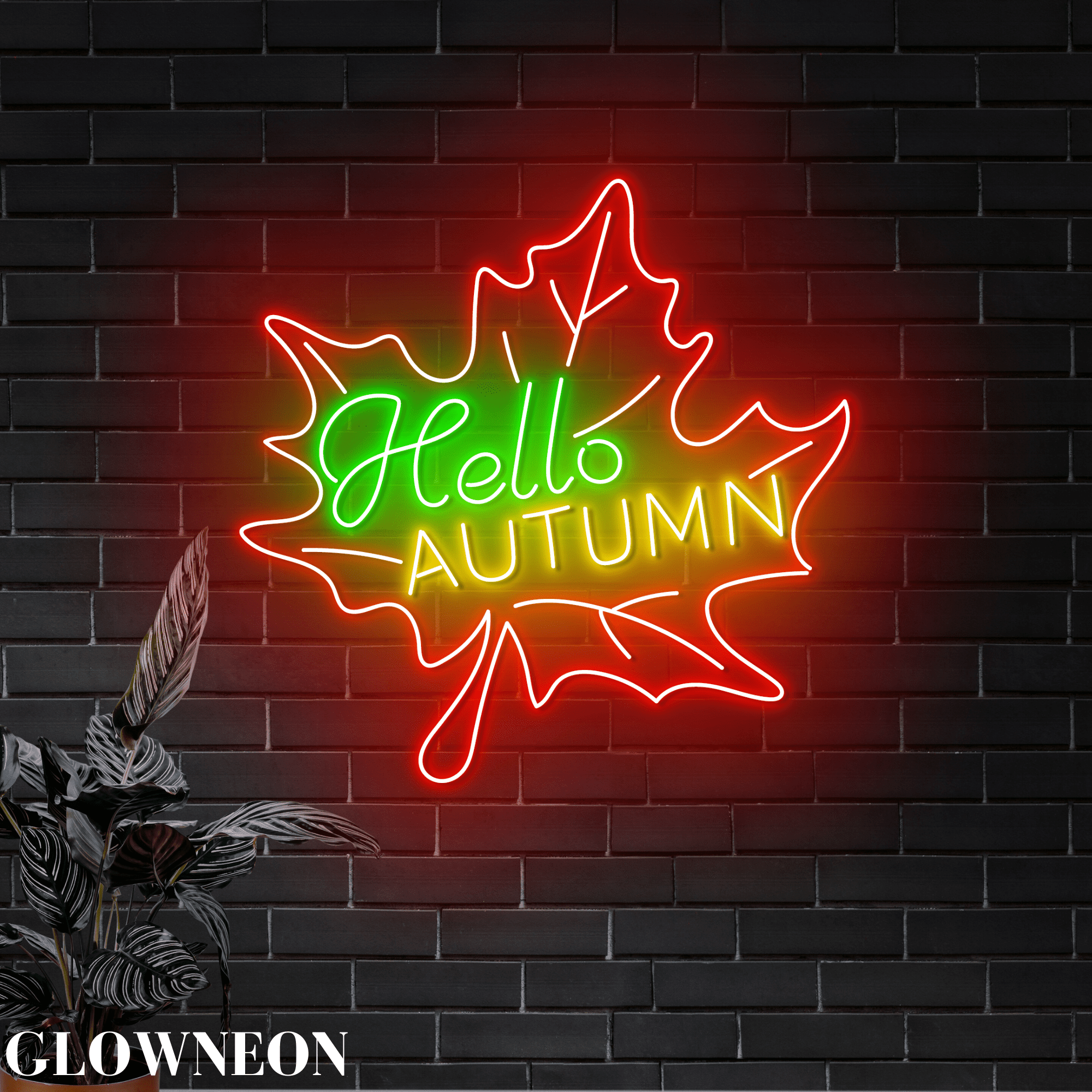 Glowneon Hello Autumn Neon Sign, Autumn Season Thanksgiving Led Sign ...