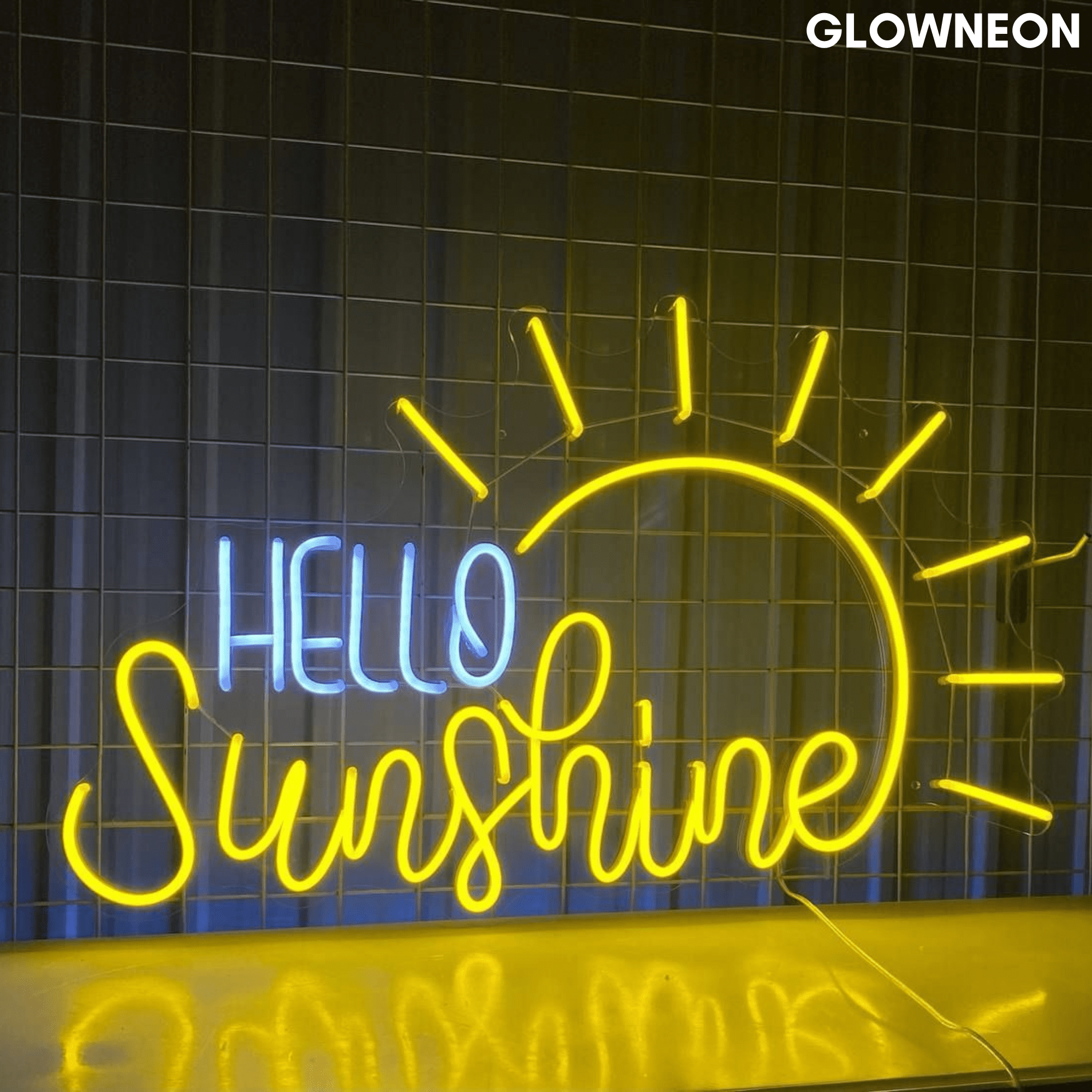 Glowneon Hello Sunshine Neon Sign, Summer Led Sign, Bedroom Decor ...