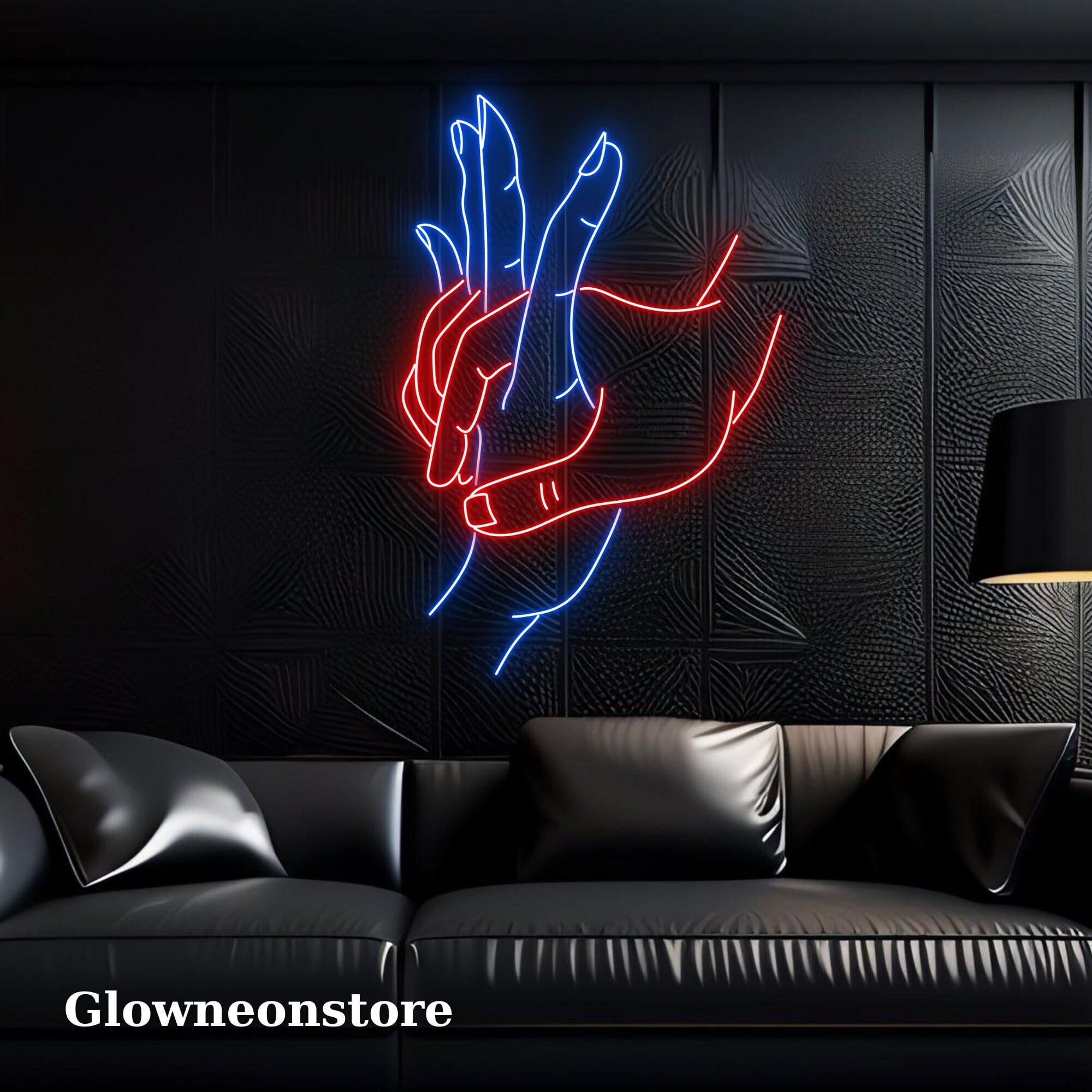 Glowneon Hold Hand Neon Sign, Hold Hand Couple Led Light, Couple Hand ...