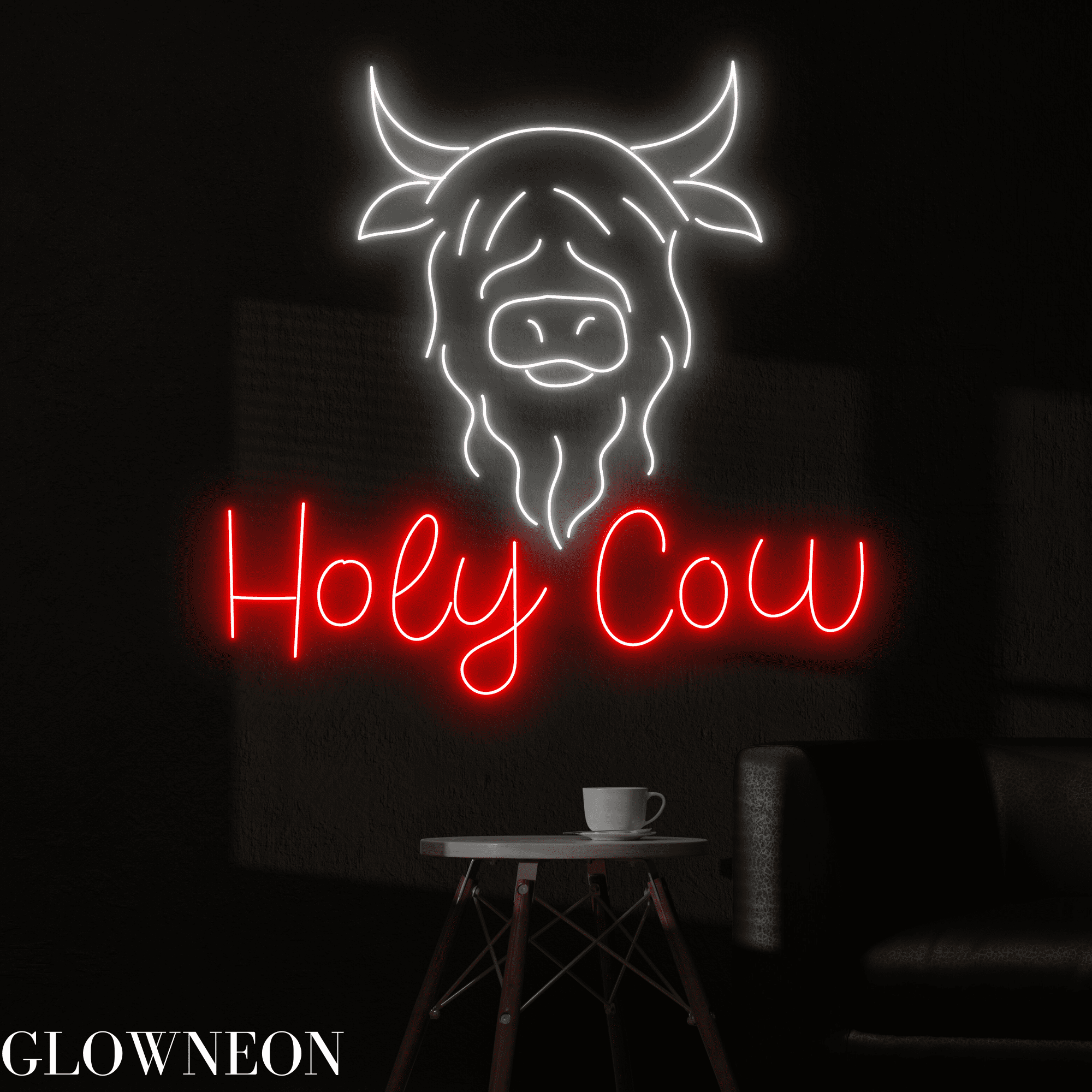 Glowneon Holy Cow Neon Sign, Holy Cow Led Sign, CowboBar Neon Decor ...