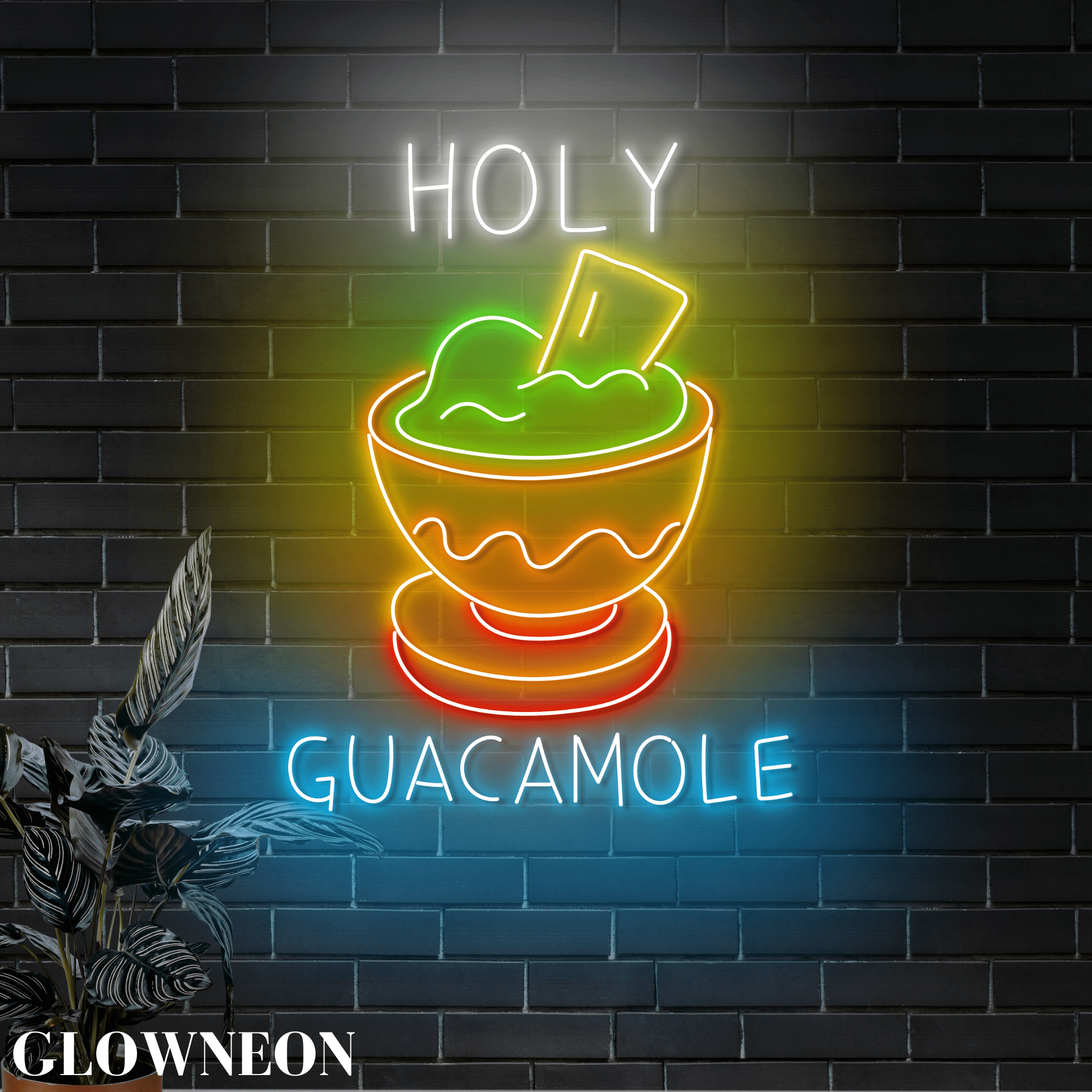 Glowneon Holy Guacamole Led Wall Decor, Mexican Guacamole Diner Sign ...