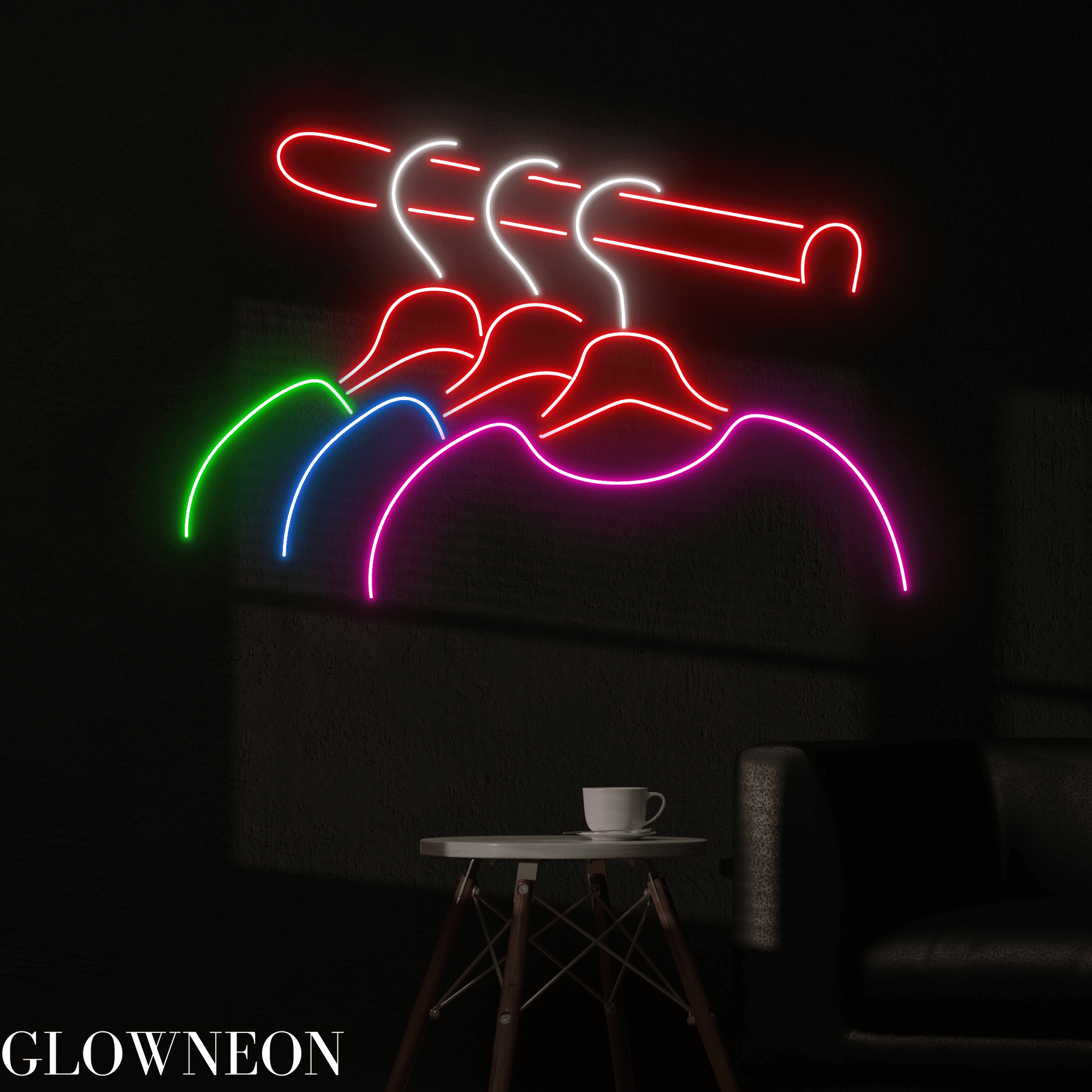 Glowneon Hook Hanger Neon Sign, Wardrobe Hanger Led Sign, Laundry Art ...