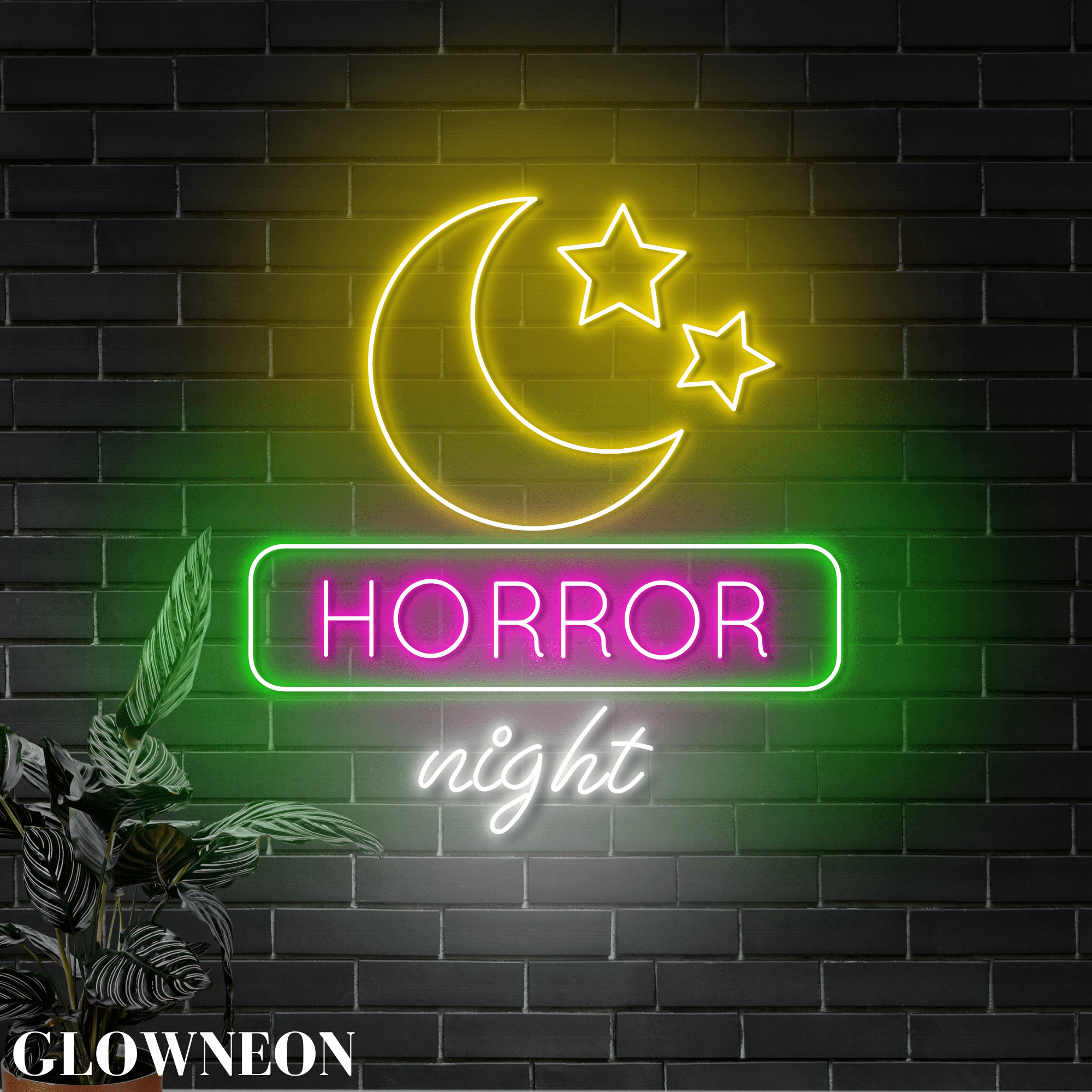 Glowneon Horror Night Neon Light Sign, Funny Valentine's Day Wall Art ...