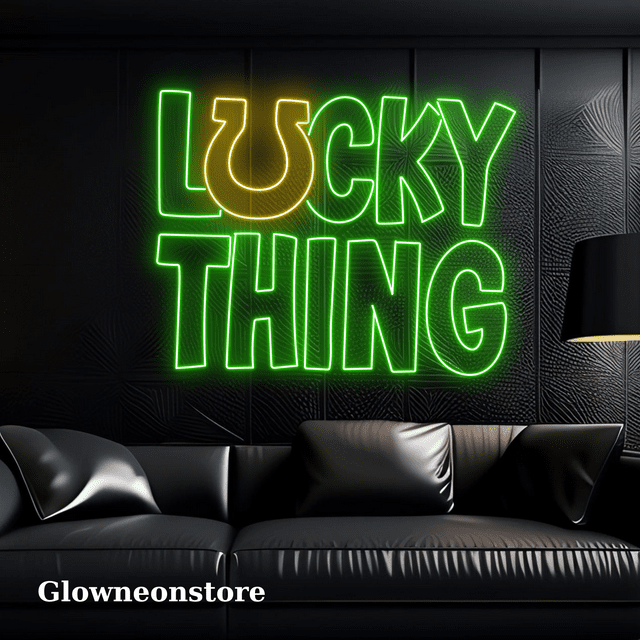 Glowneon Horseshoe Lucky Thing Neon Sign, Lucky Thing Led Light Decor ...