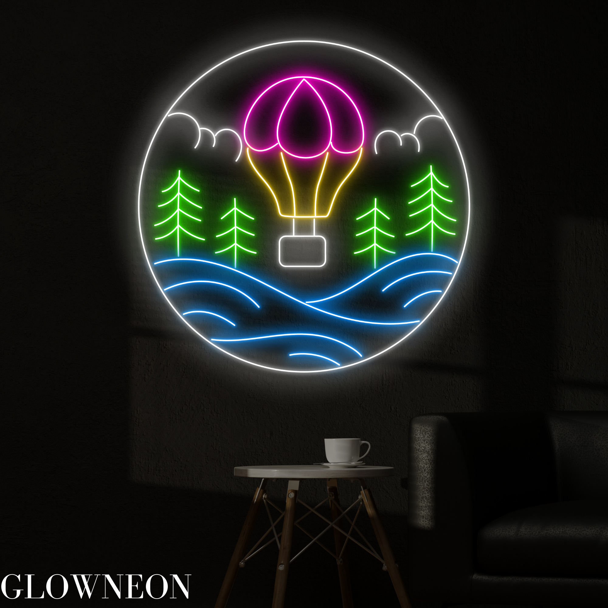 Glowneon Hot Air Balloon Neon Sign, Hot Air Balloon Led Light - Walmart.com
