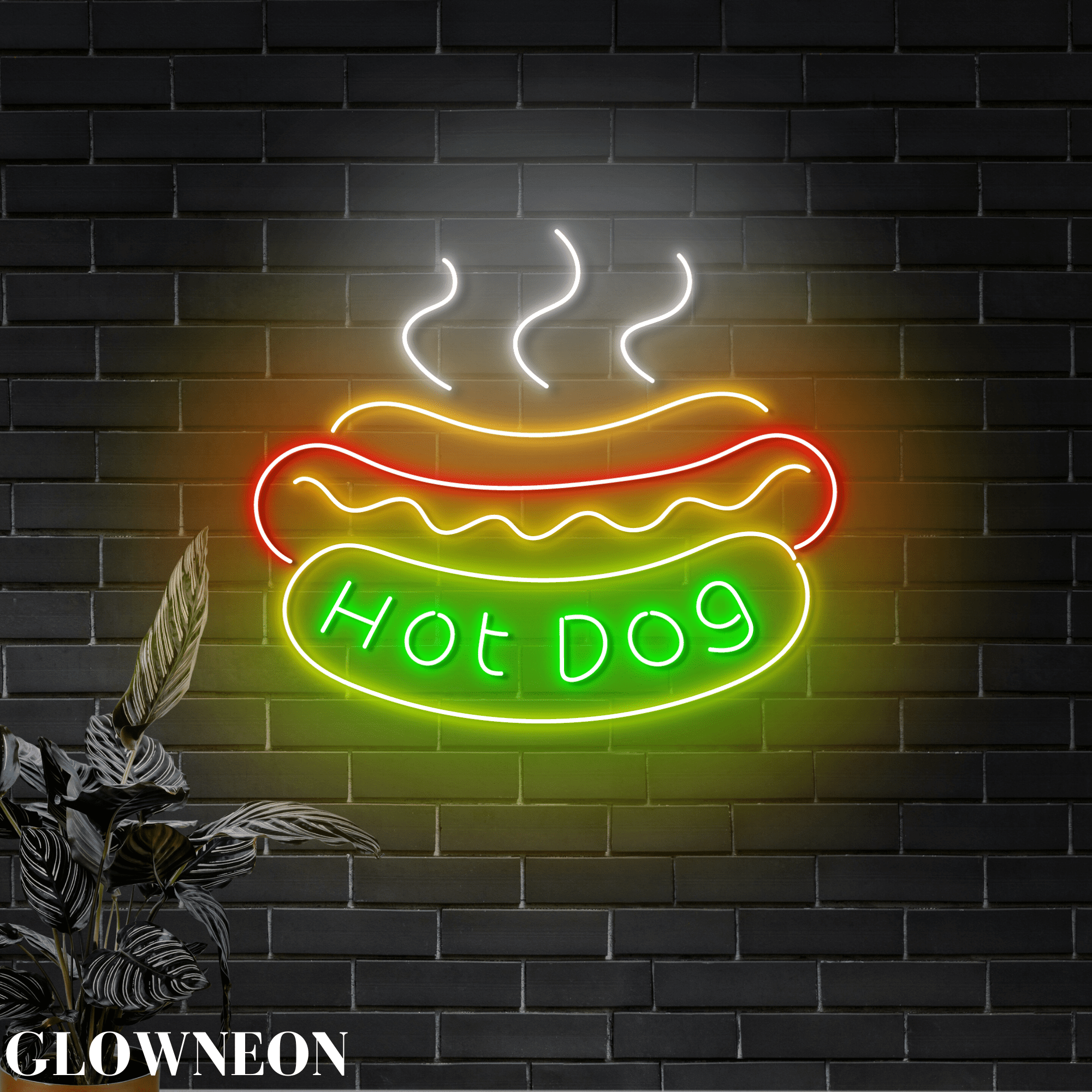 Glowneon Hot Dog Led Sign, Hot Dog Shop Decor, Street Food Shop Decor ...