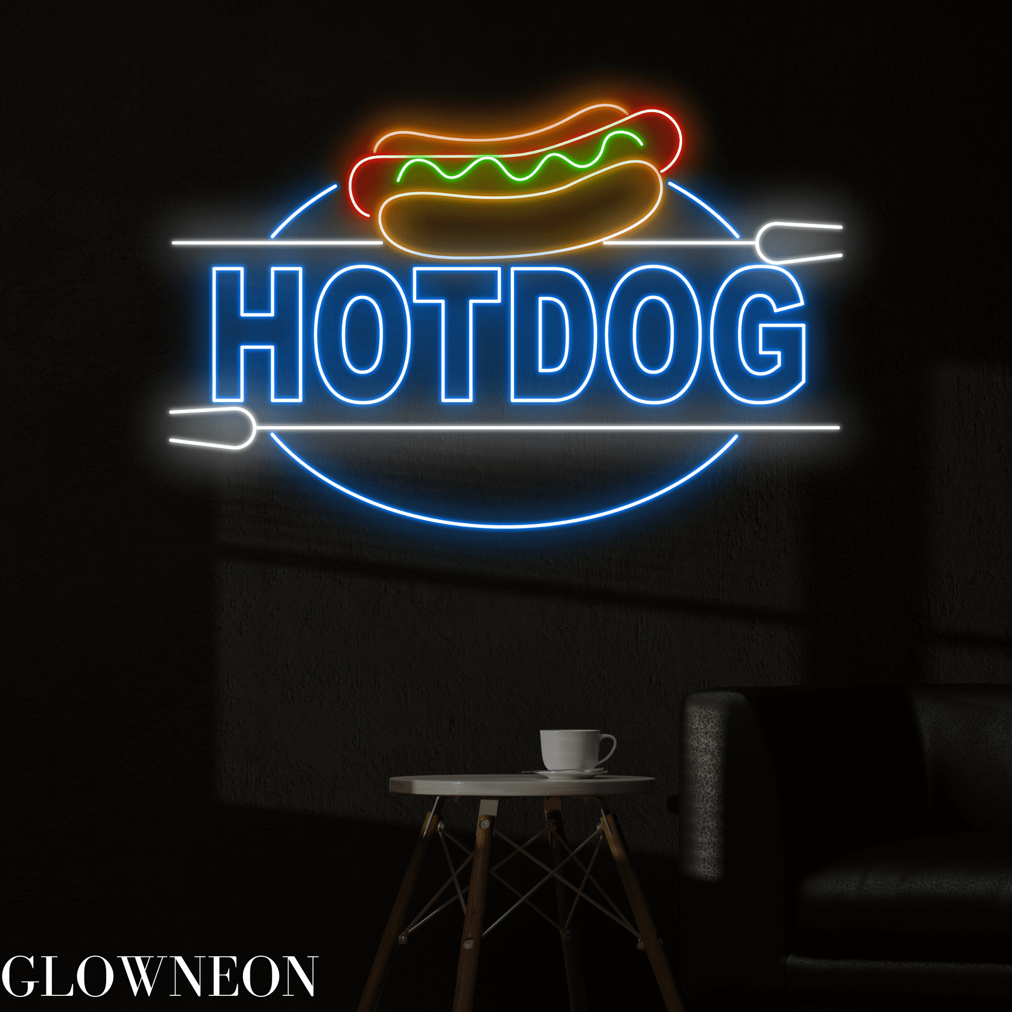 Glowneon Hot Dog Neon Sign, Hot Dog Led Sign, Hot Dog Store Led Decor ...