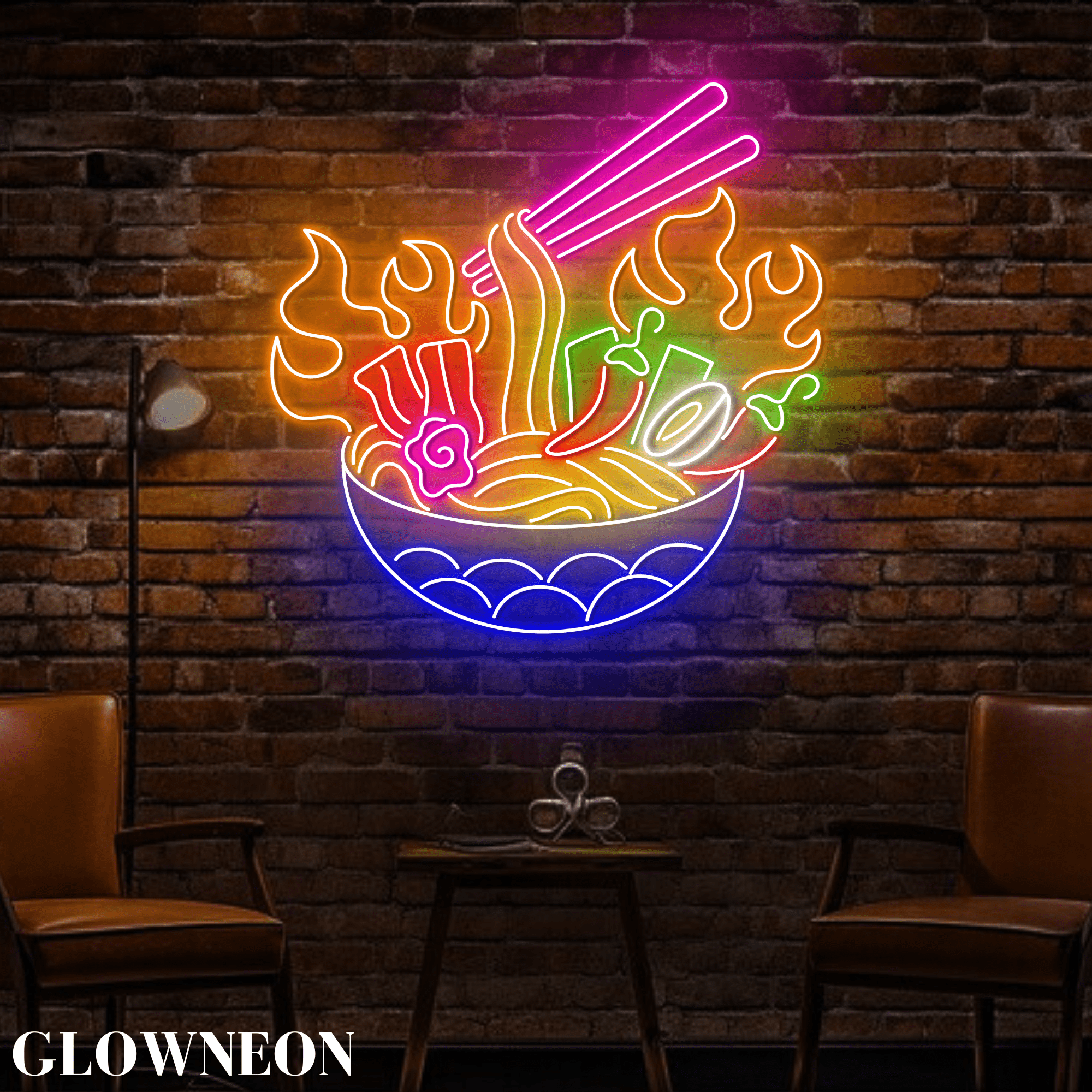 Glowneon Hot Ramen Neon Wall Decor, Japanese Ramen Noodle Shop Decor ...