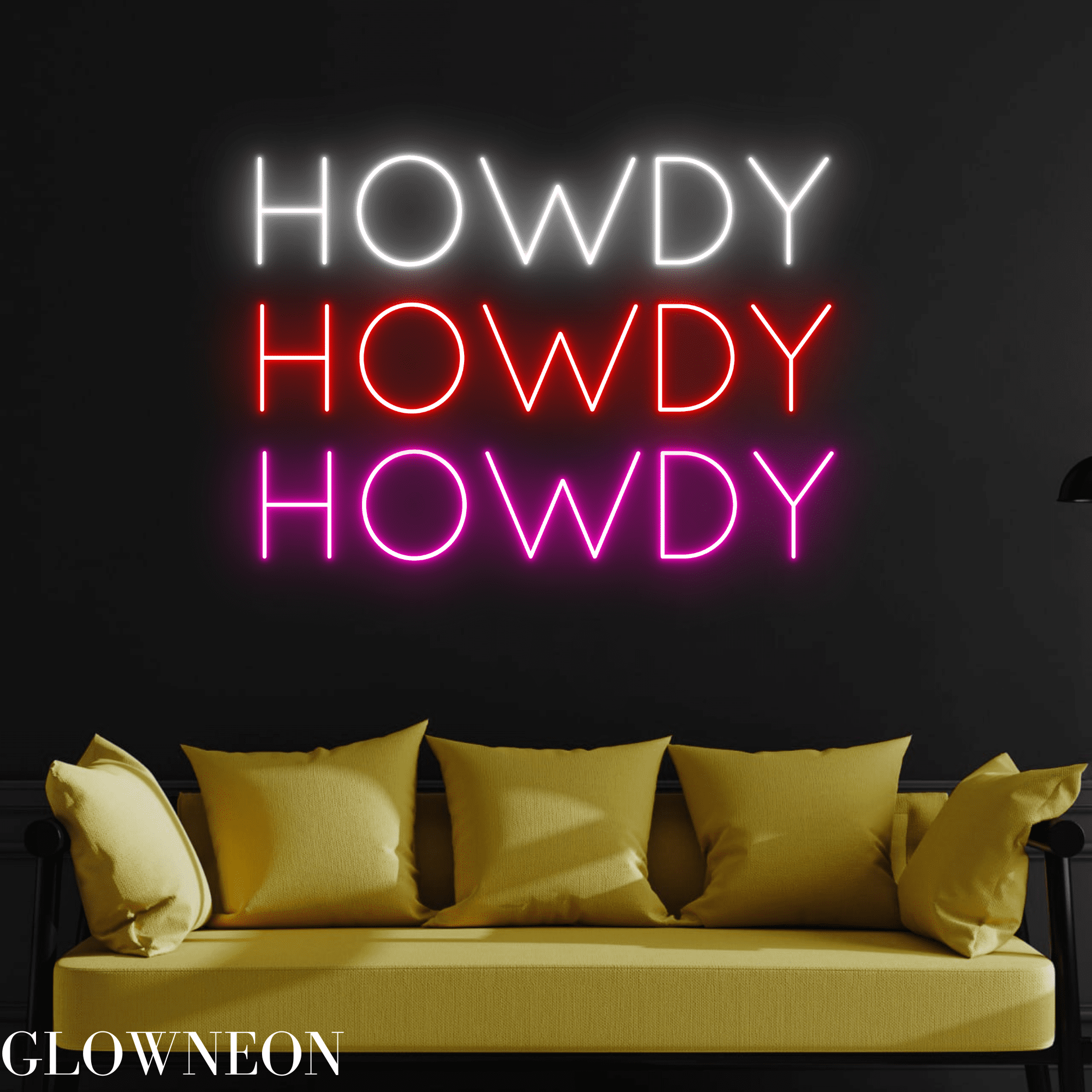Glowneon Howdy Neon Sign, Howdy Cowboy Bar Led Sign, Cowboy Wall Art ...