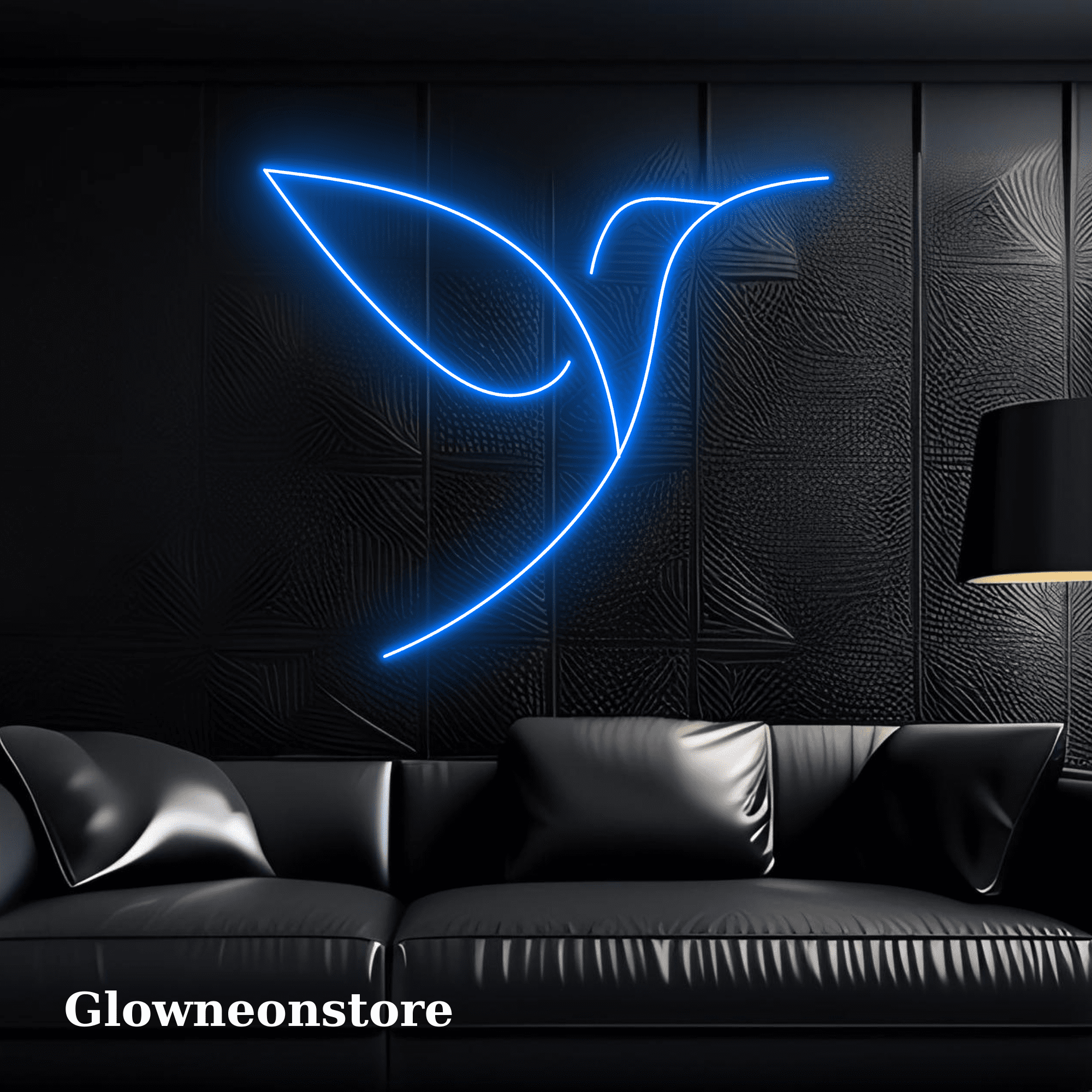 Glowneon Hummingbird Line Neon Sign, Hummingbird Minimalist Wall Art ...