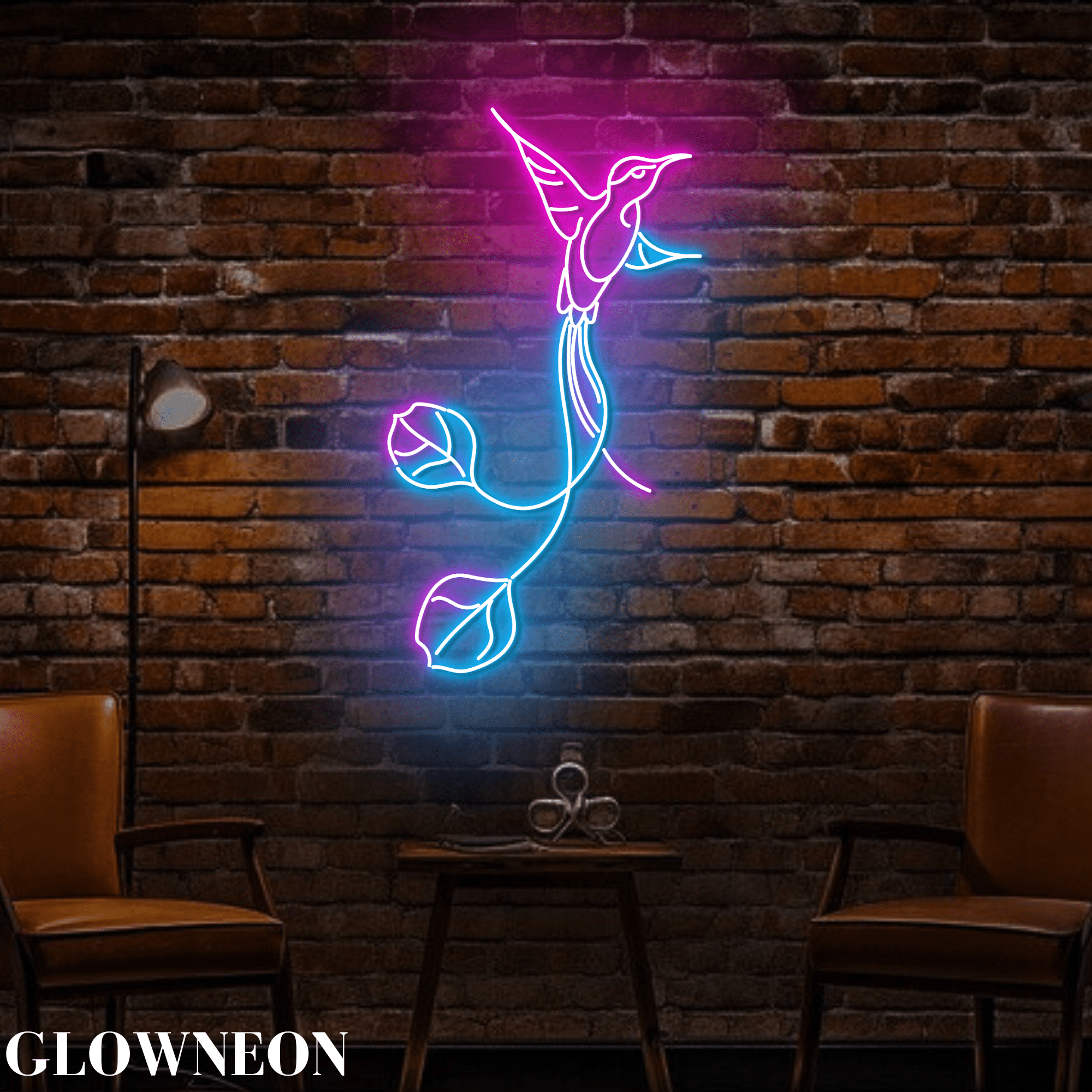 Glowneon Hummingbird Neon Led Light, Hummingbird Bird Shop Wall Decor ...