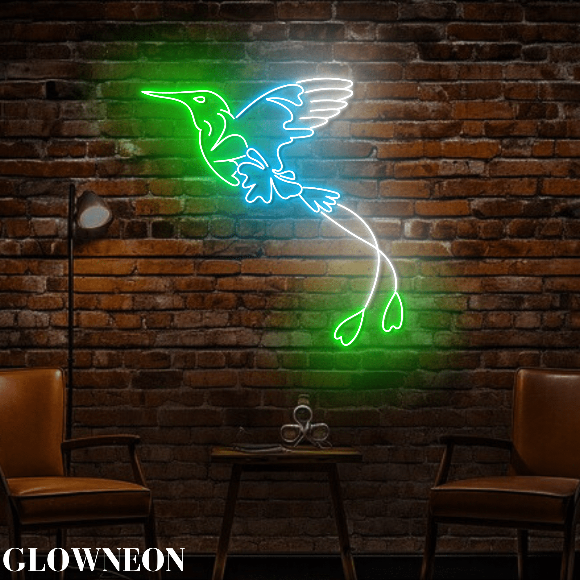 Glowneon Hummingbird Neon Sign, Bird Shop Decor, Hummingbird Wall Art ...