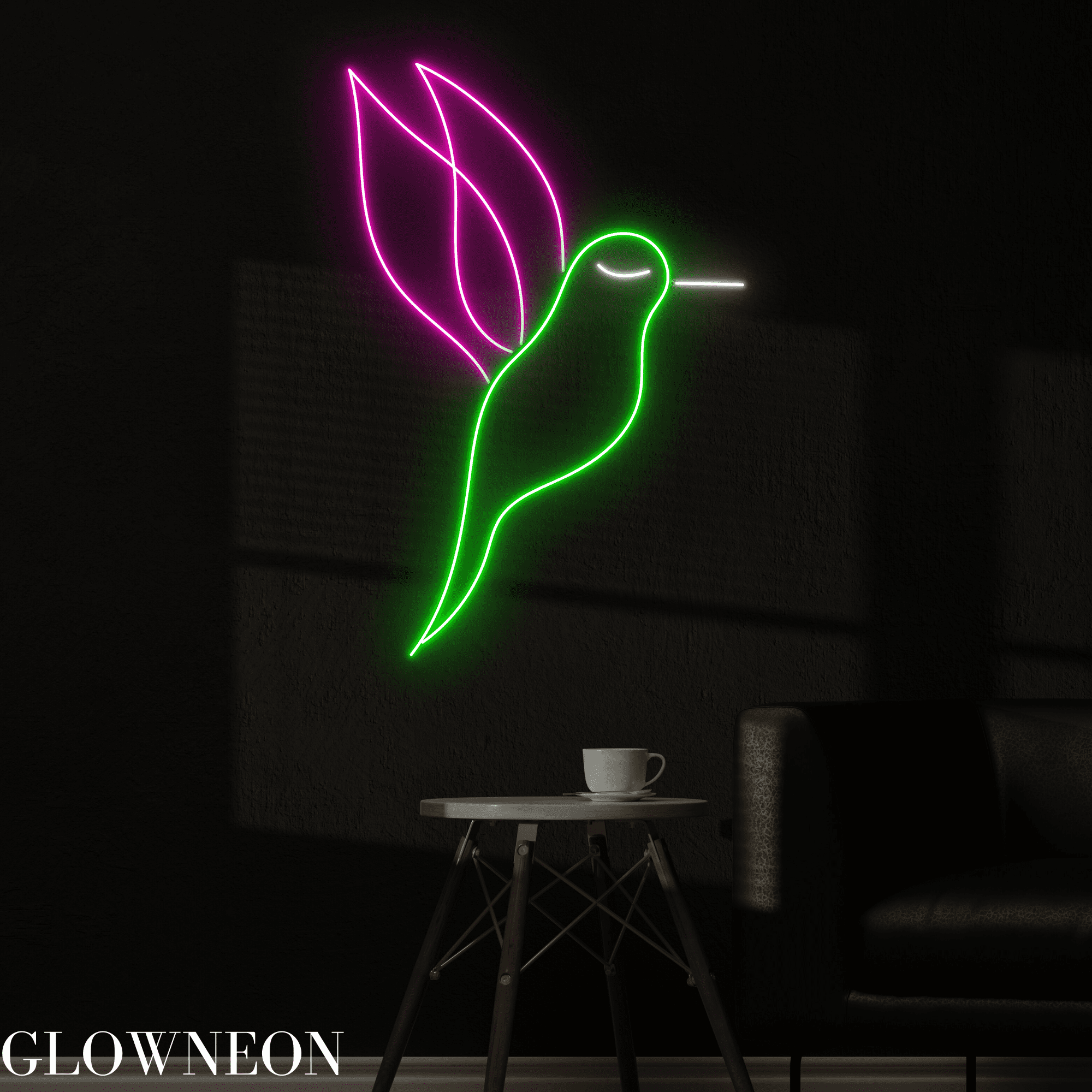 Glowneon Hummingbird Neon Sign, Hummingbird Led Sign, Bird Wall Art ...
