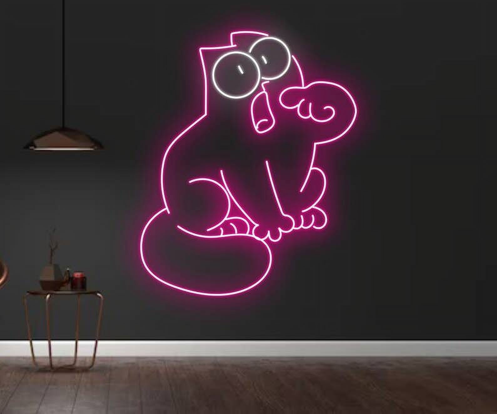 Glowneon Hungry Cat Neon Sign, Cute Cat LED Light - Walmart.com