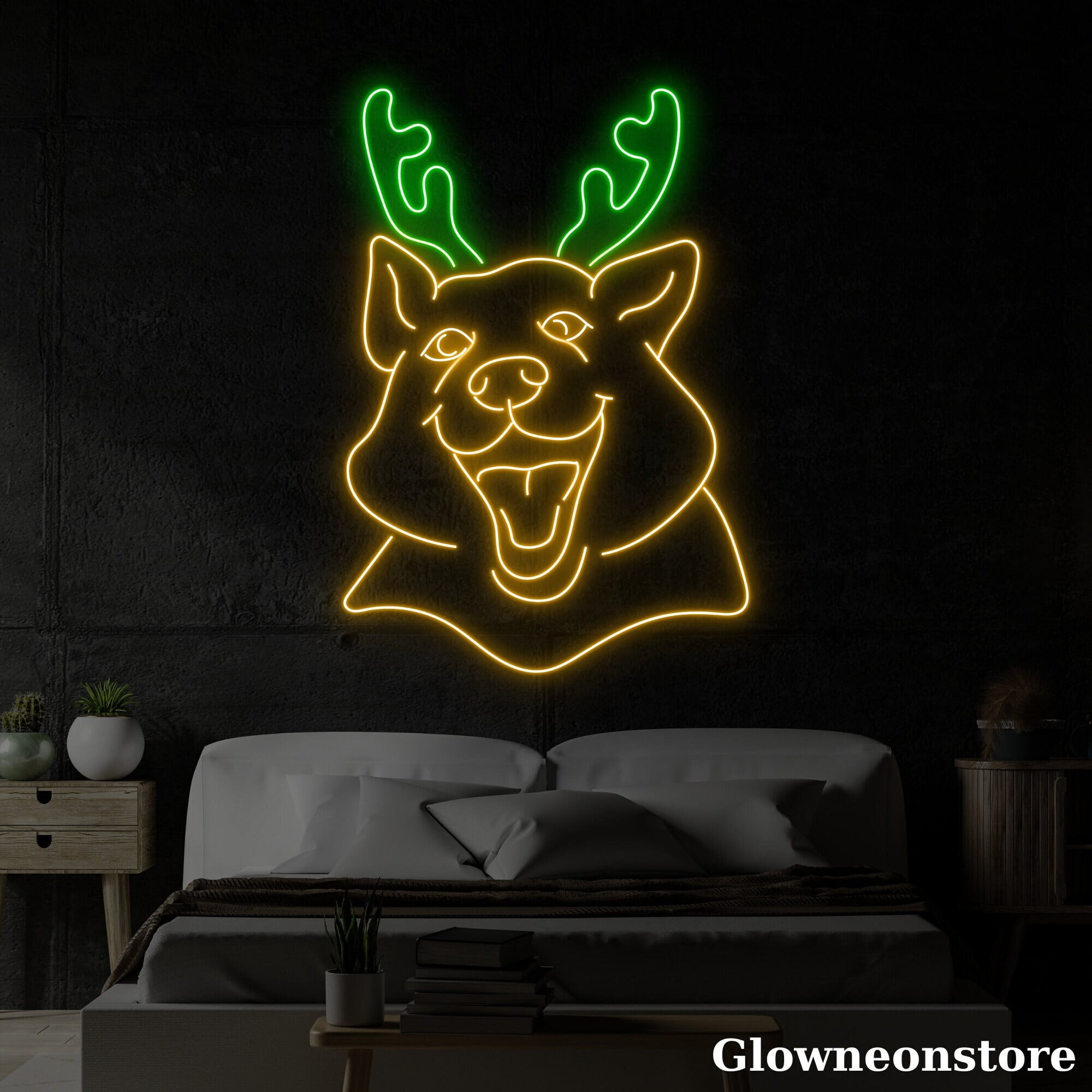 Glowneon Husky Dog Neon Sign, Husky Dog Led Light, Christmas Led Sign ...