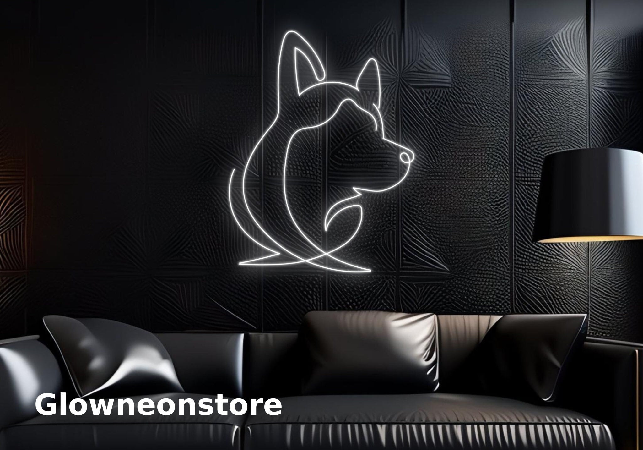 Glowneon Husky Neon Sign, Husky Dog Led Light, Animal Neon Sign, Husky ...