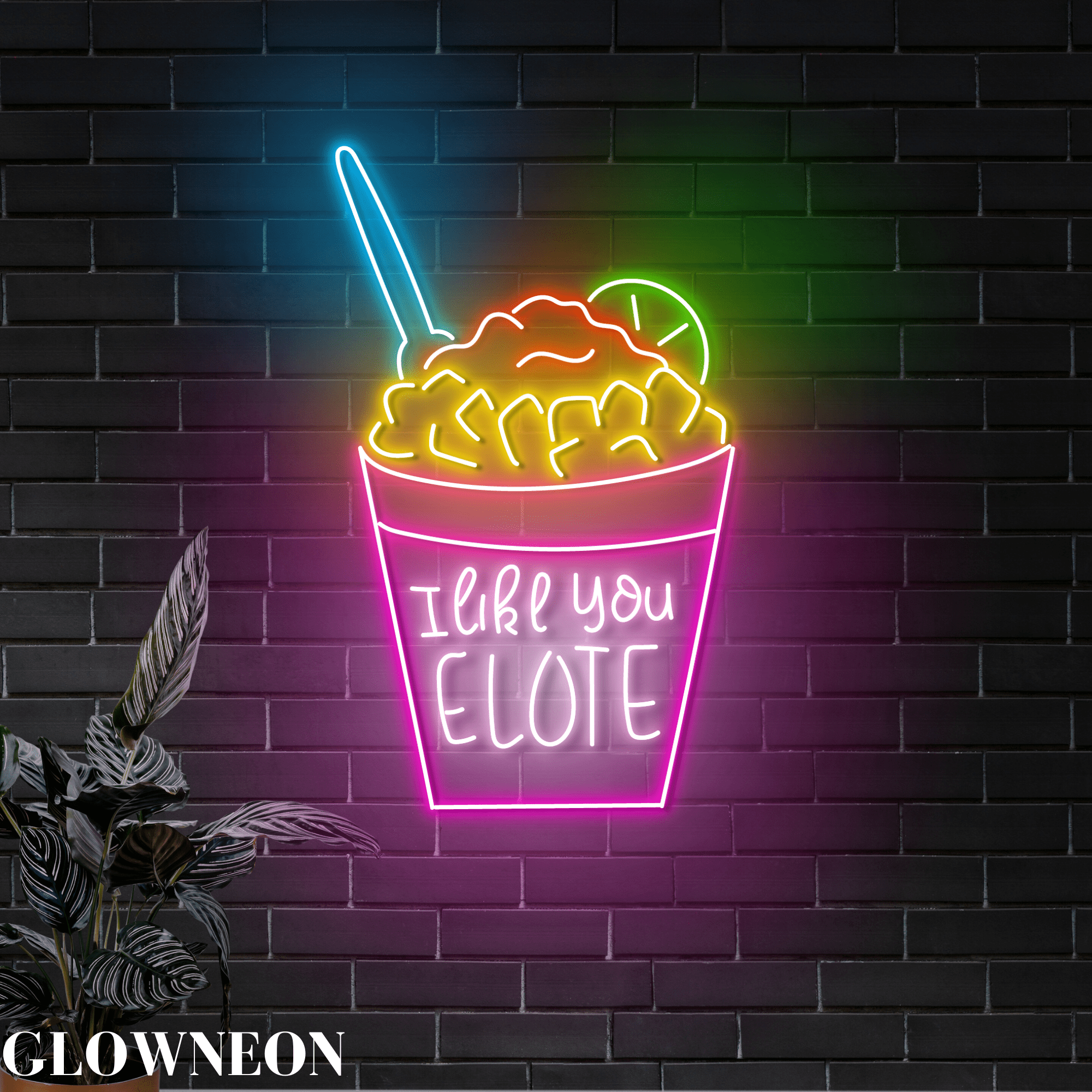 Glowneon I Like You Elote Led Sign, Mexican Elote Restaurant Wall Art ...