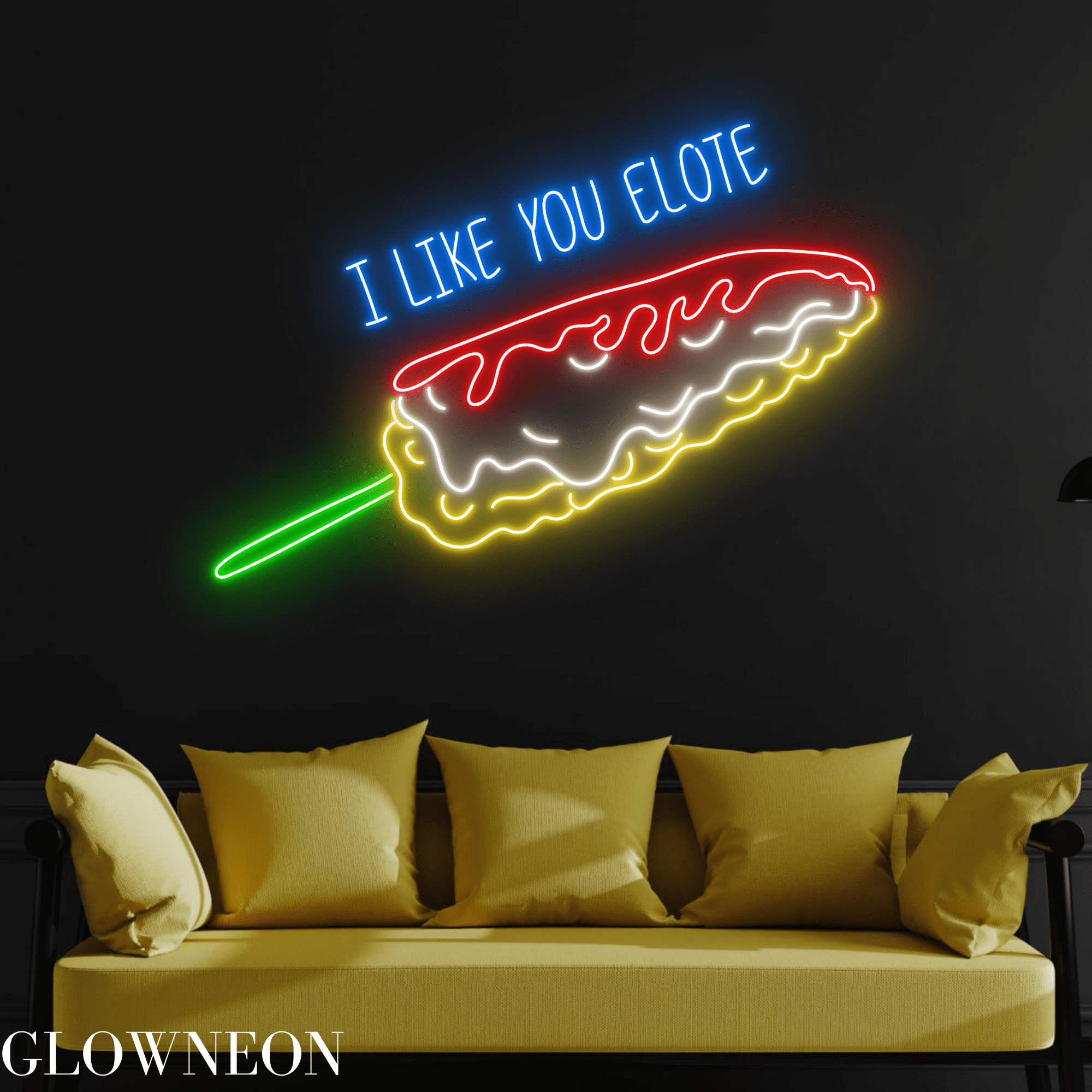 Glowneon I Like You Elote Neon Sign, Elote Led Sign, Mexico Food Sign ...