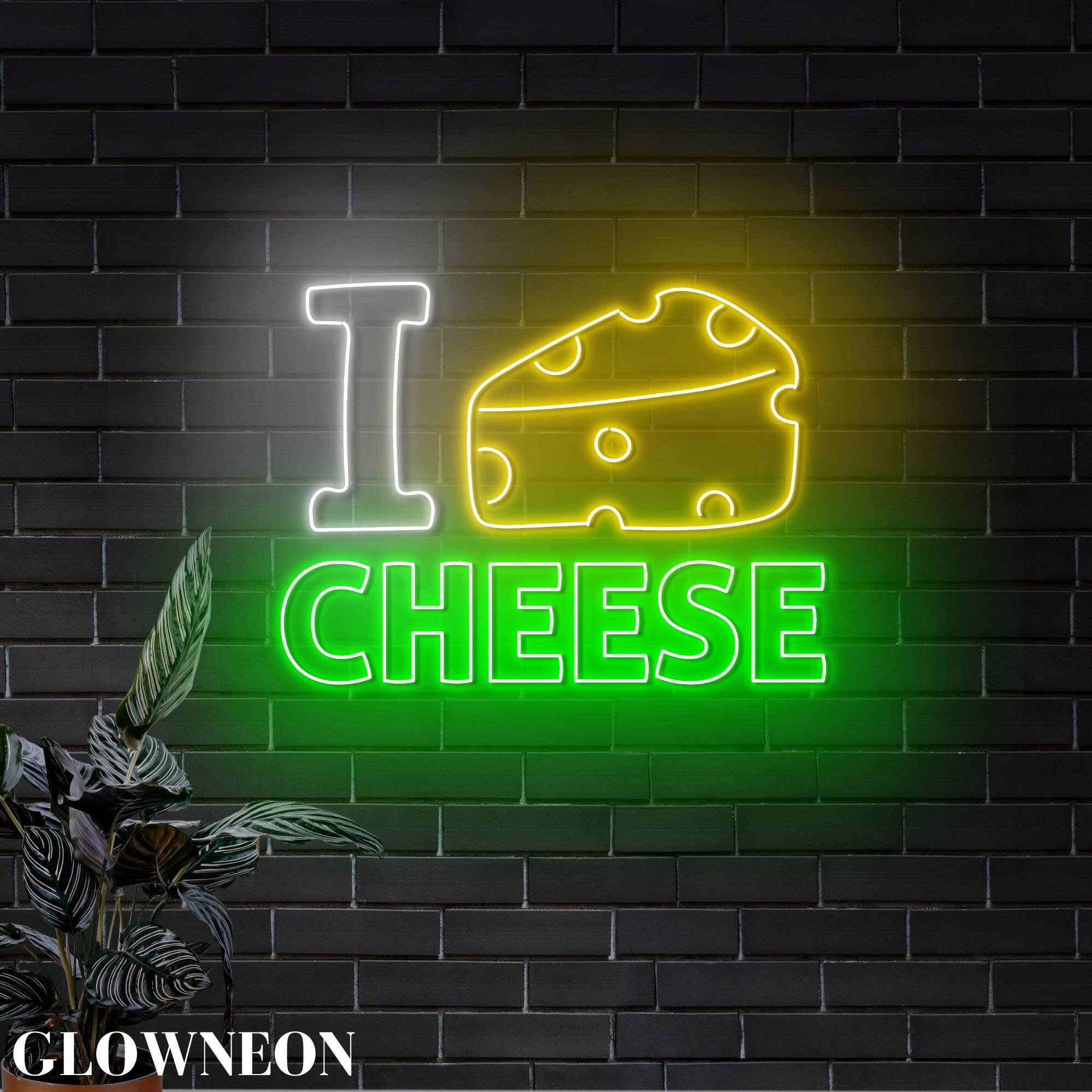 Glowneon I Love Cheese Led Wall Art, Cheese Shop Open Neon Wall Sign ...