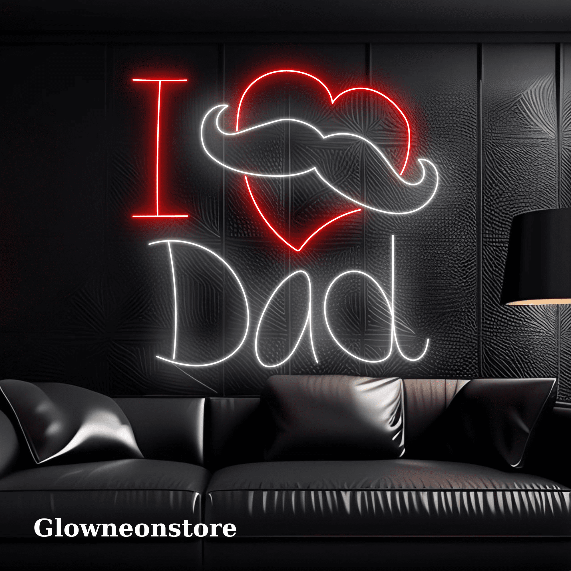 Glowneon I Love Dad Neon Sign, Love Dad Gift Neon Sign Decoration ...