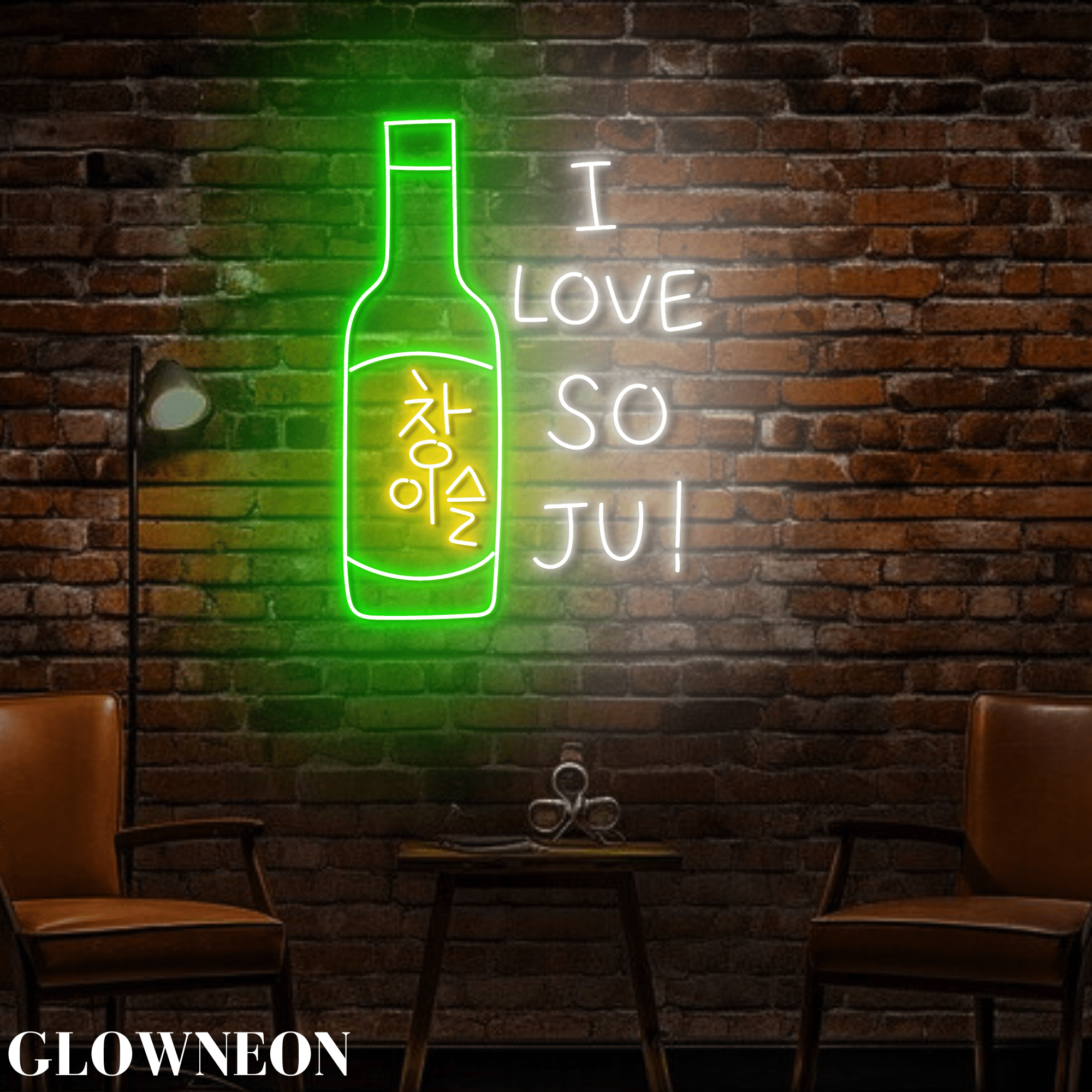 Glowneon I Love Soju Neon Sign For Korean Soju Bar Decor, Soju Decor ...