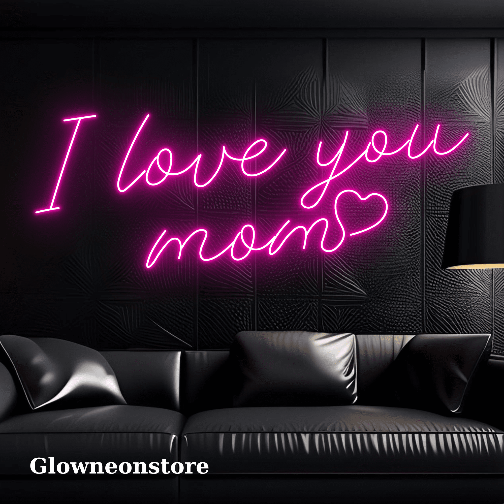 Glowneon I Love You Mom Neon Sign, I Love You Mom Heart Led Light ...