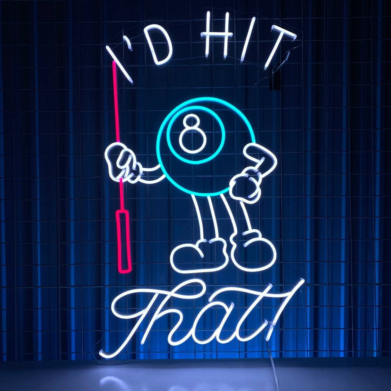 Glowneon I'd Hit That 8 Ball Billiards Led Sign, Billiard Neon Sign ...